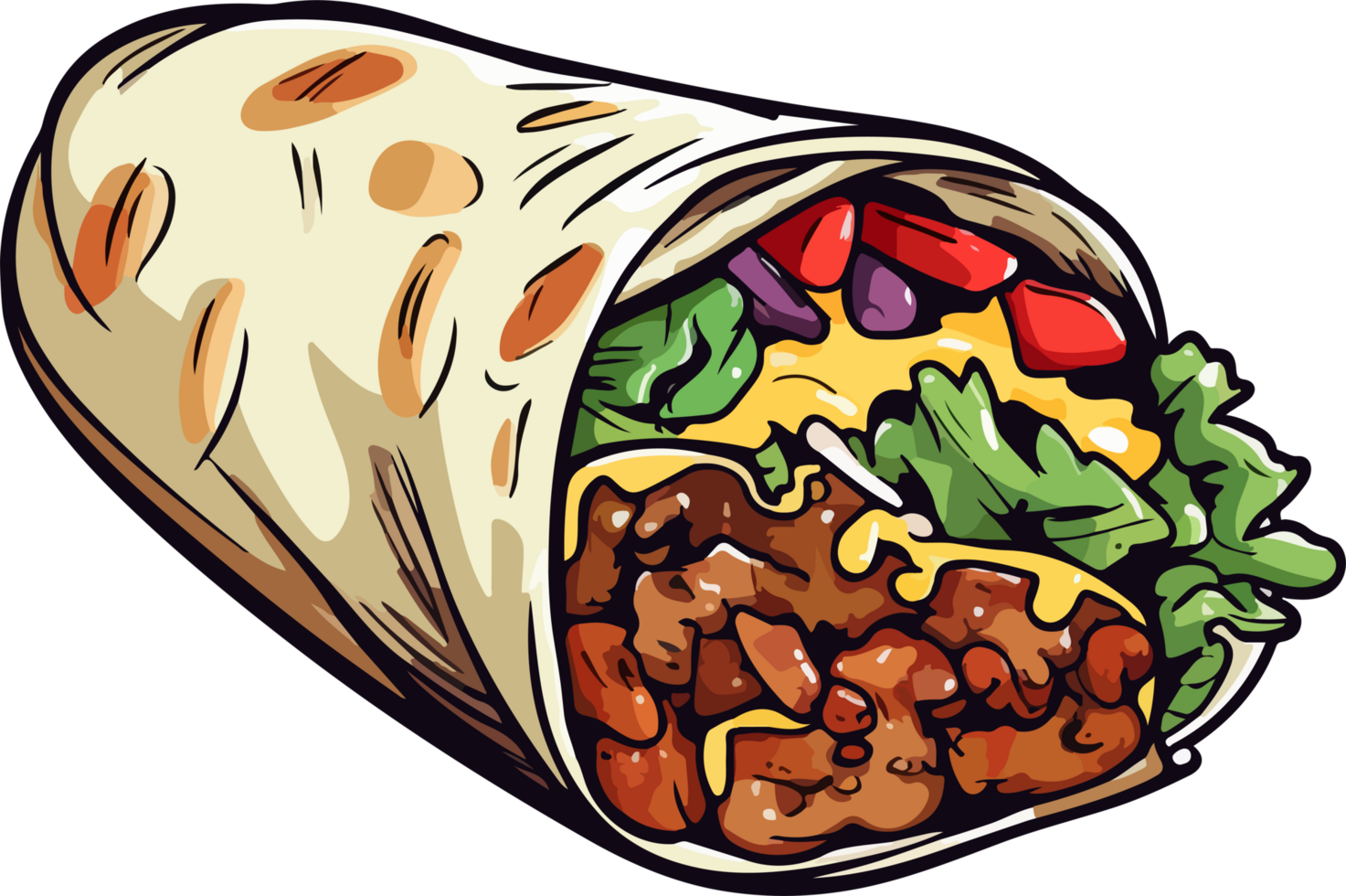 AI generated Burrito clipart design illustration 36519266 PNG