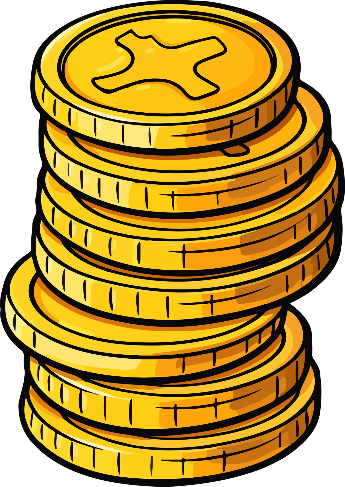 ai généré d'or pièces de monnaie clipart conception illustration 36520657 PNG
