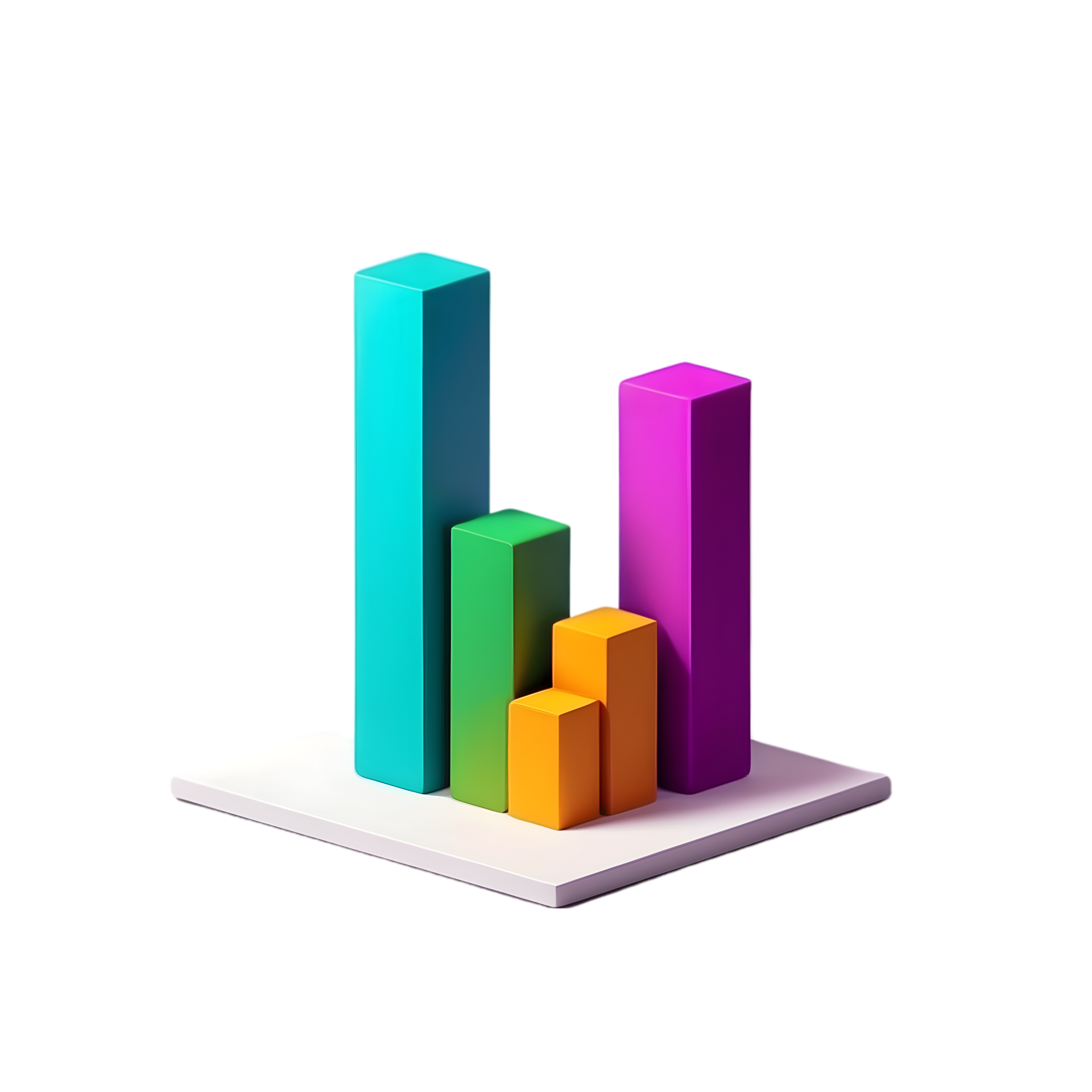AI generated 3d graph chart illustration, business graph chart ...