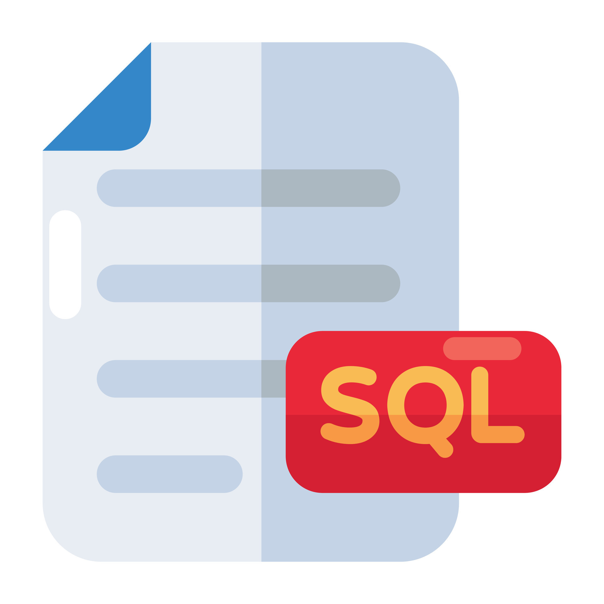 de moda diseño icono de sql archivo aislado en blanco antecedentes ...