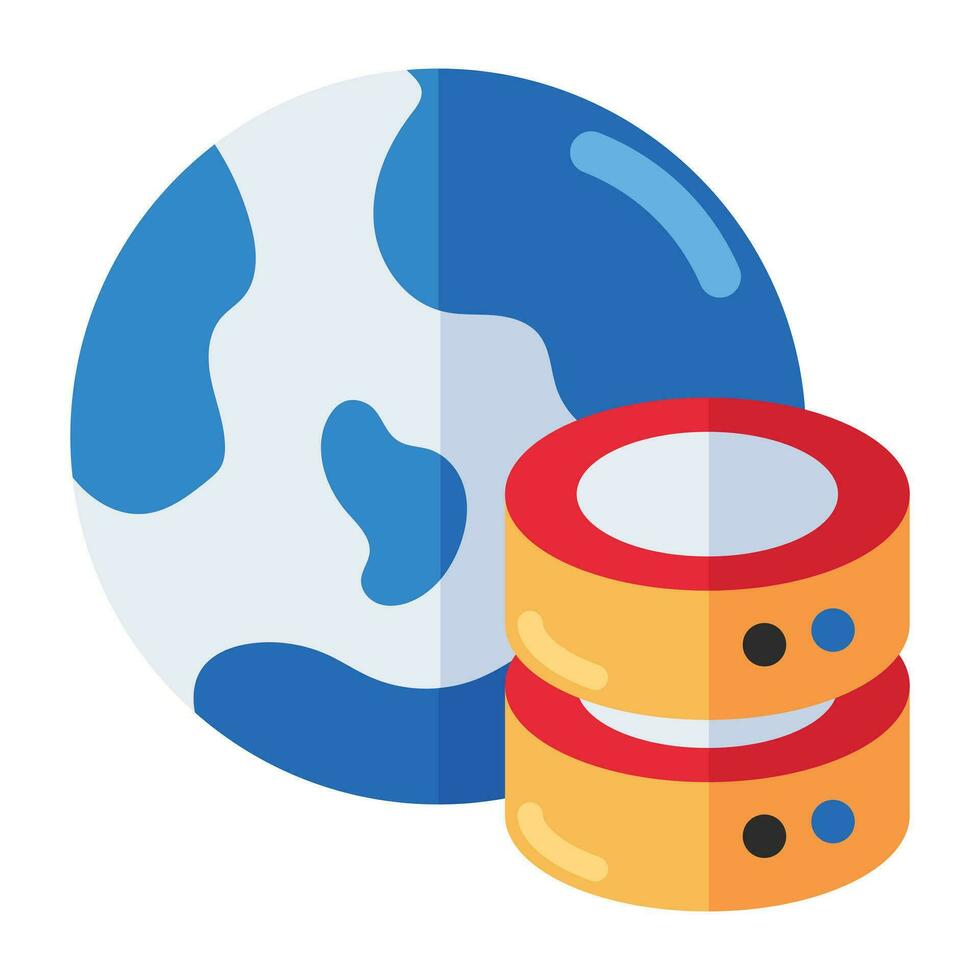 Conceptual flat design icon of global database 36523871 Vector Art at ...