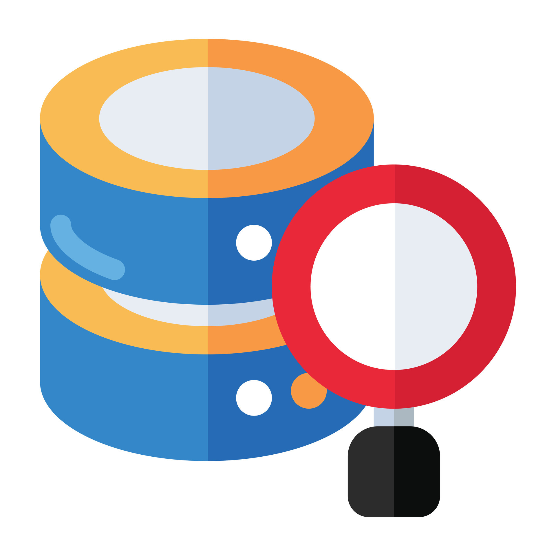 Db rack with magnifying glass, icon of database analysis 36523917 Vector Art at Vecteezy