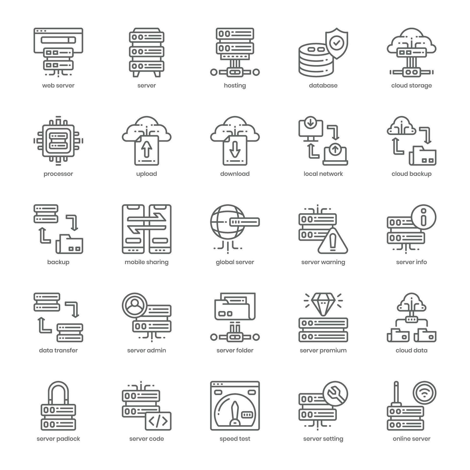 Web Server icon pack for your website design, logo, app, and user ...