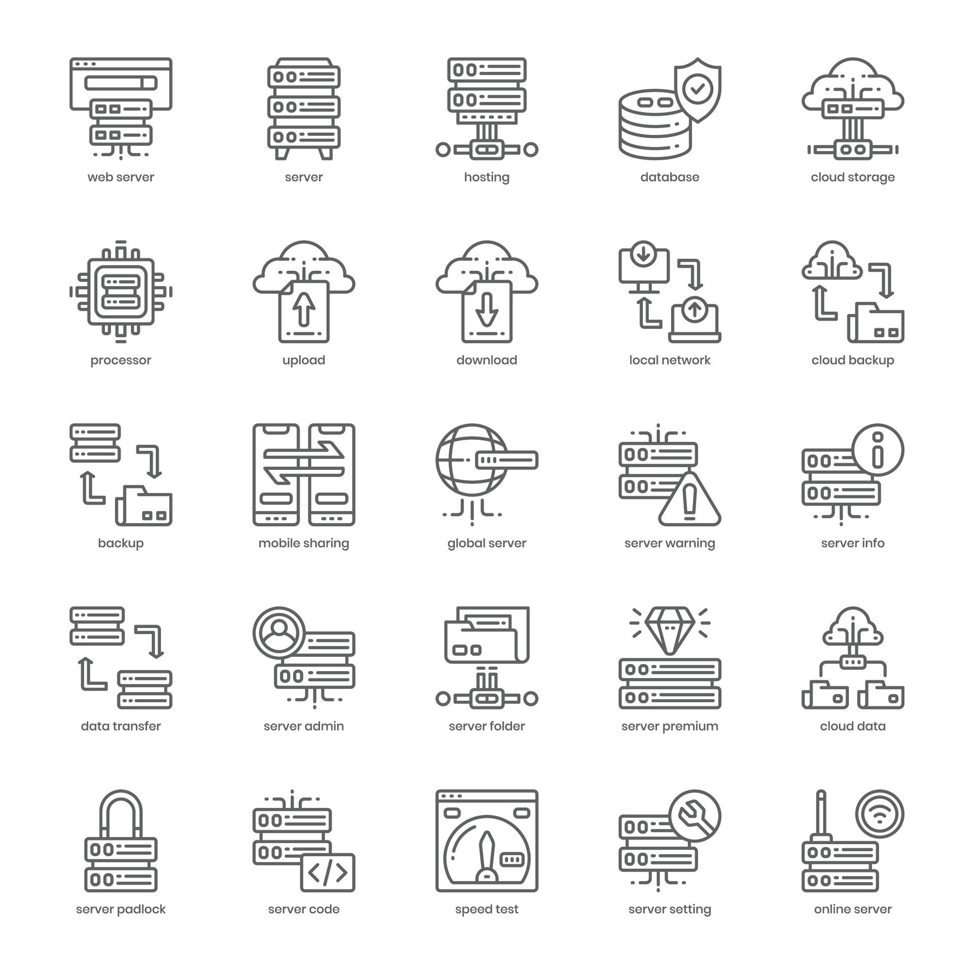 Web Server icon pack for your website design, logo, app, and user ...