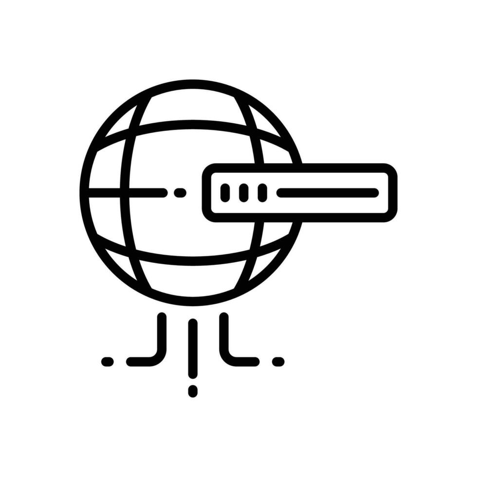 global server icon. vector line icon for your website, mobile ... global server icon. vector line icon for your website, mobile ...