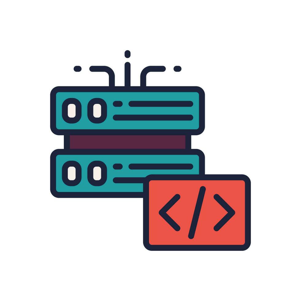 server code icon. vector filled color icon for your website, mobile ...