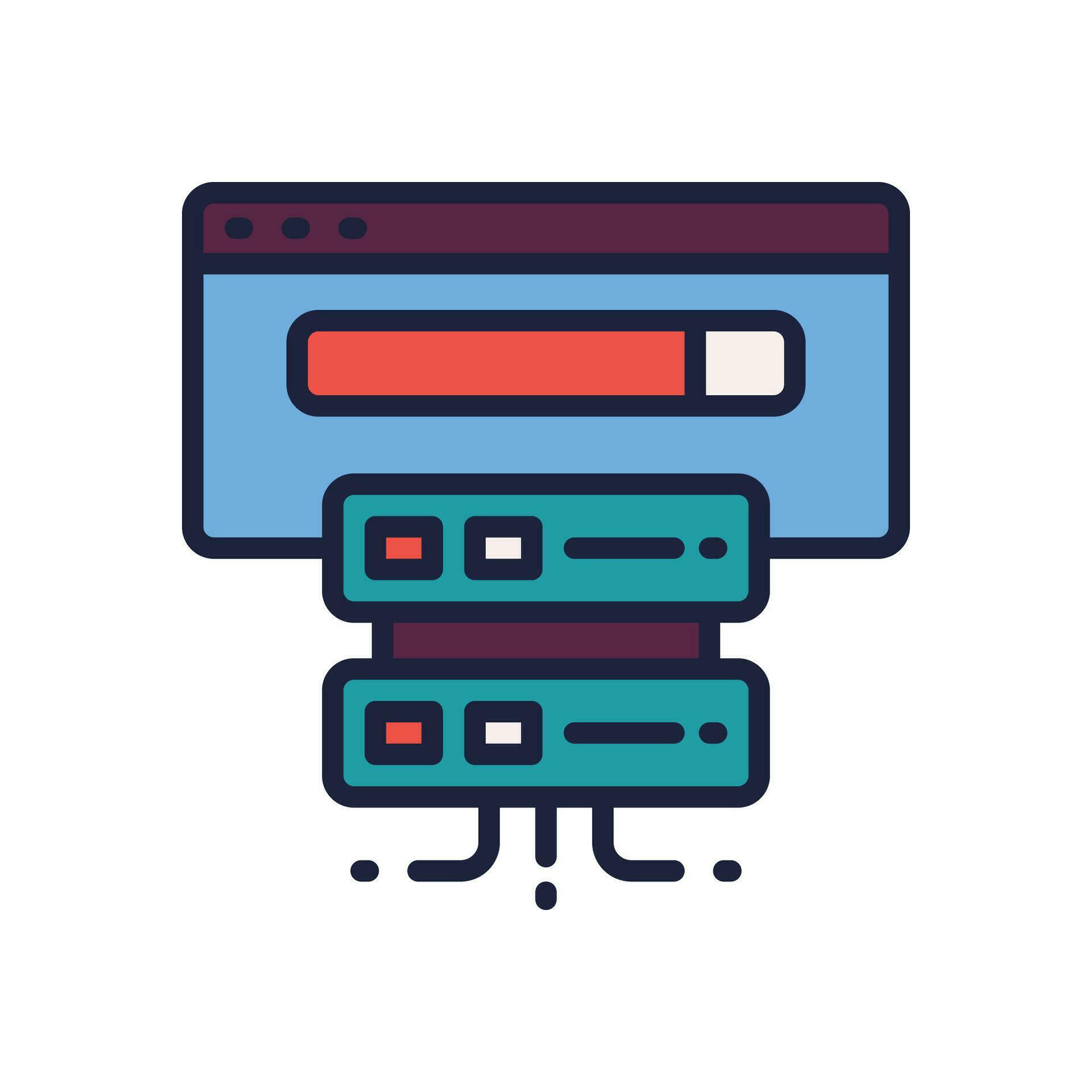 web server icon. vector filled color icon for your website, mobile ...