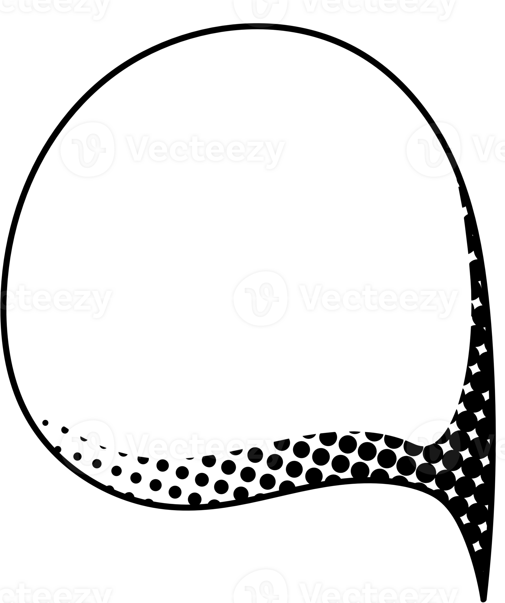 Black And White Pop Art Polka Dots Halftone Speech Bubble Balloon Icon Sticker Memo Keyword