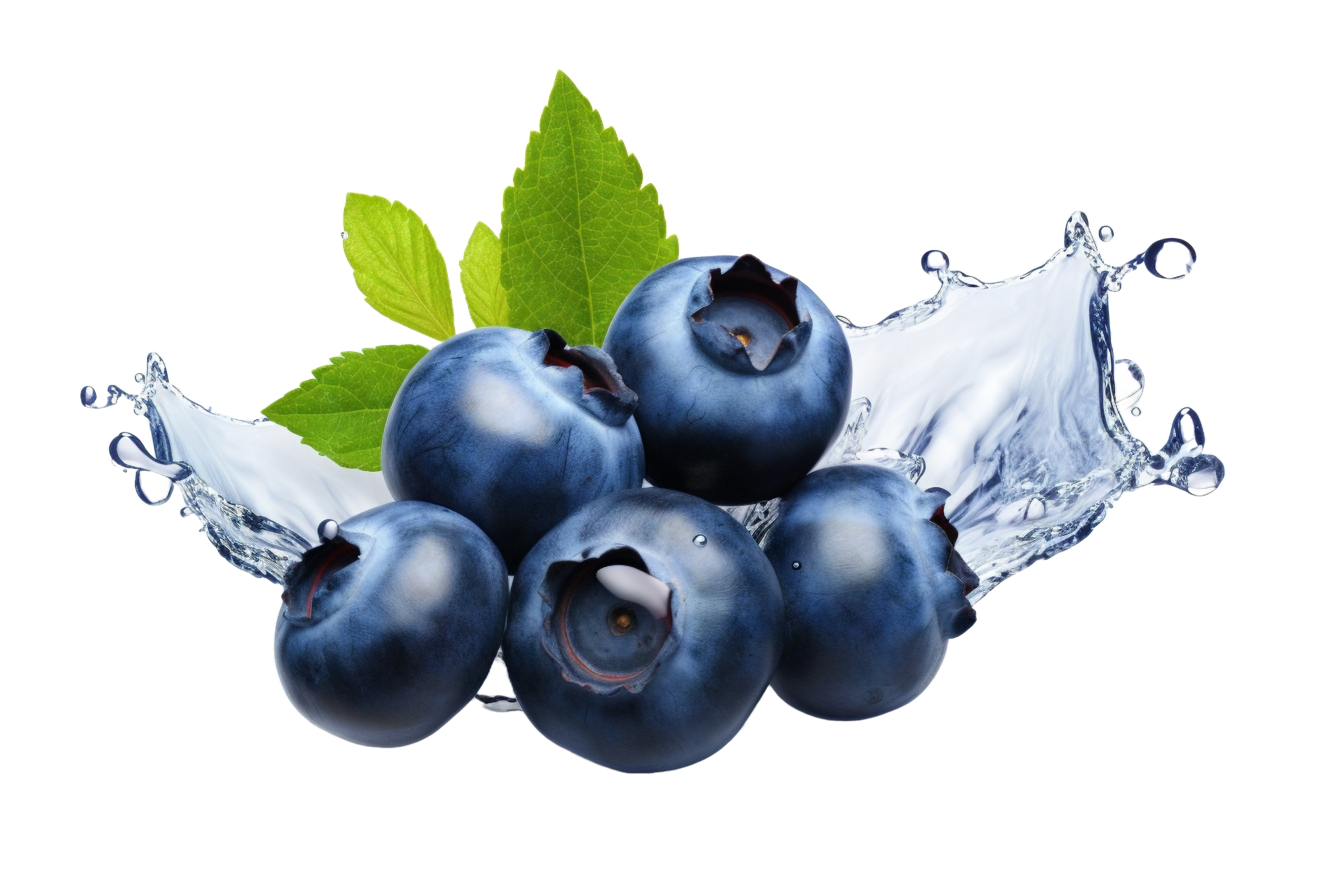 AI generated blueberries with water splash on transparent background 36527205 PNG