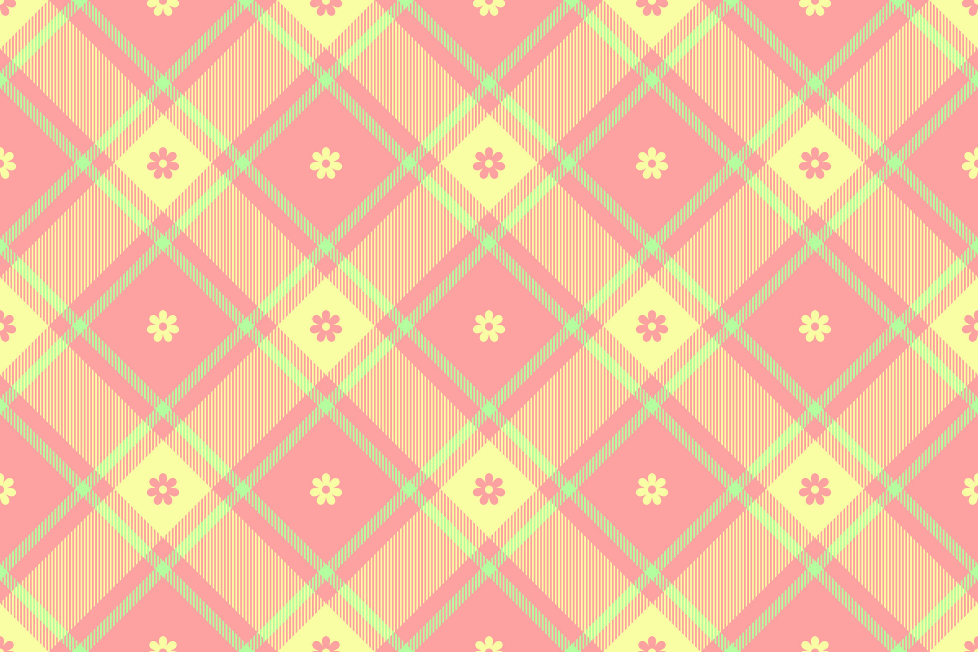 Spring Gingham Pattern Seamless Checked Plaids Pastel Vichy