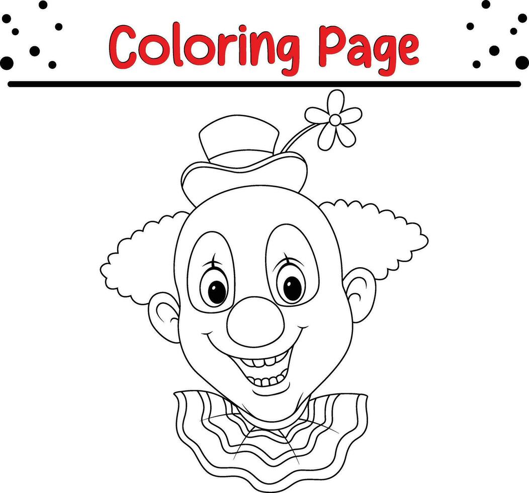 Coloring Page Happy Clown Head 36529377 Vector Art At Vecteezy