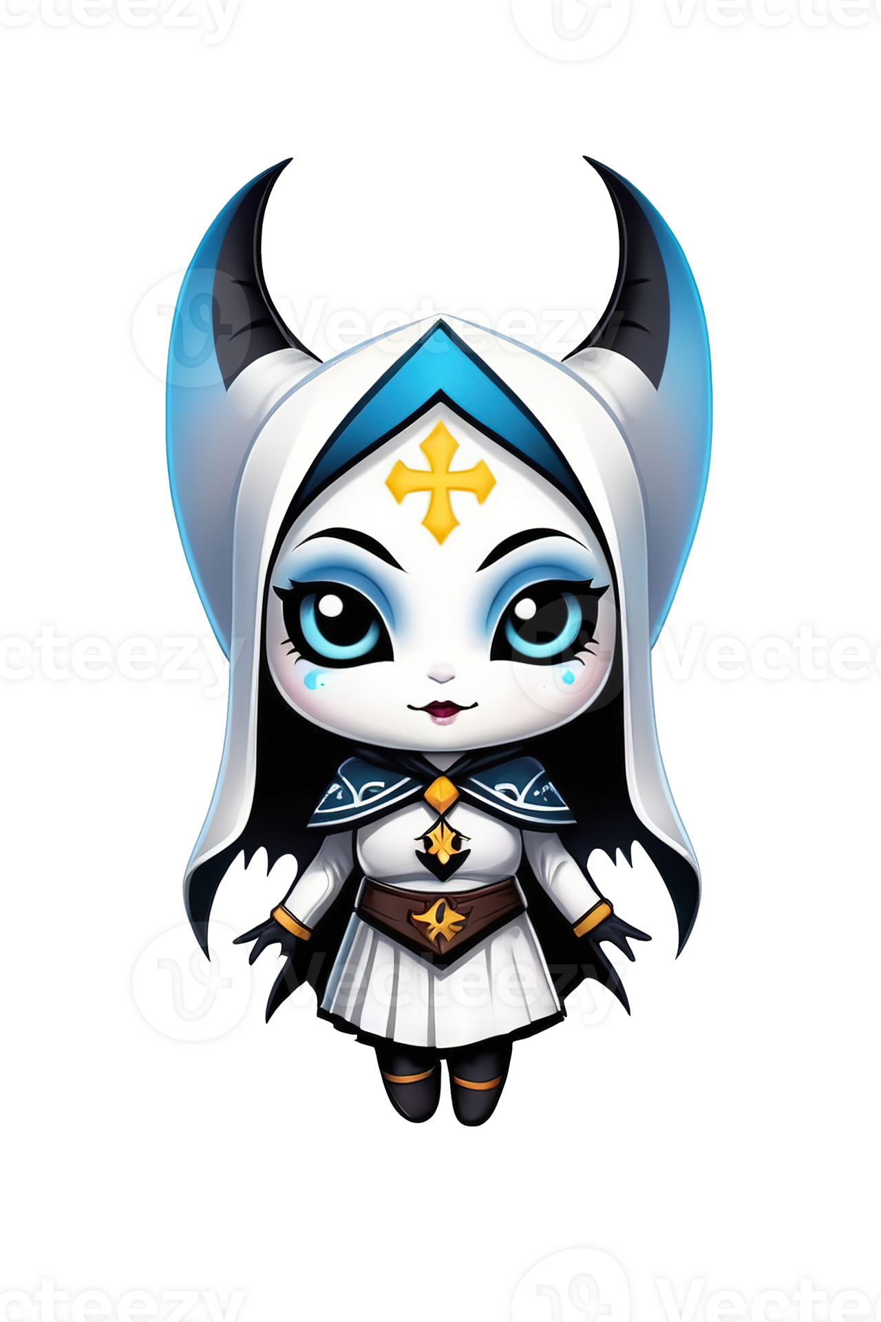 AI generated Illustration of a cute cartoon girl in a horned fantasy ...