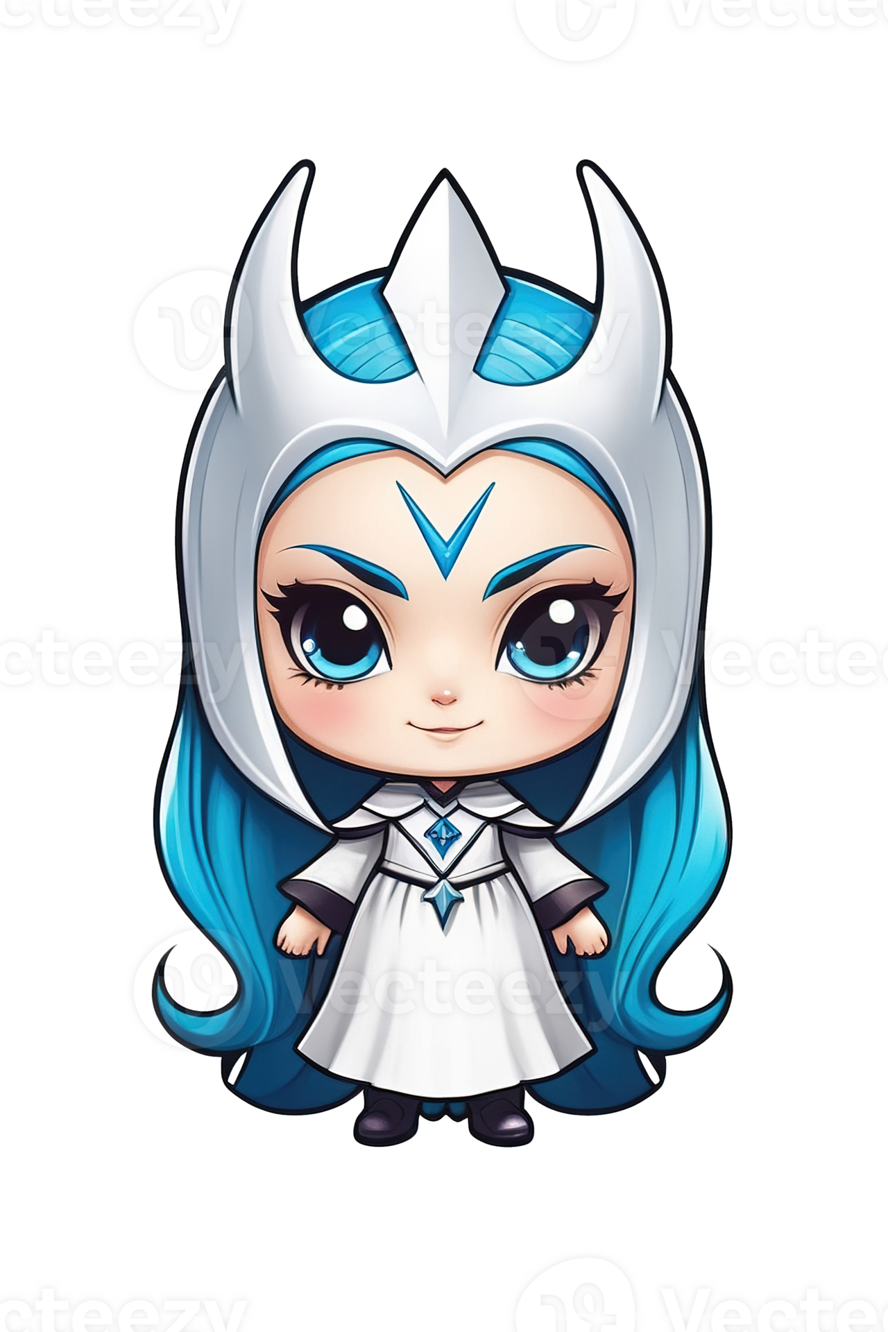 AI generated Illustration of a cute cartoon girl in a horned fantasy ...