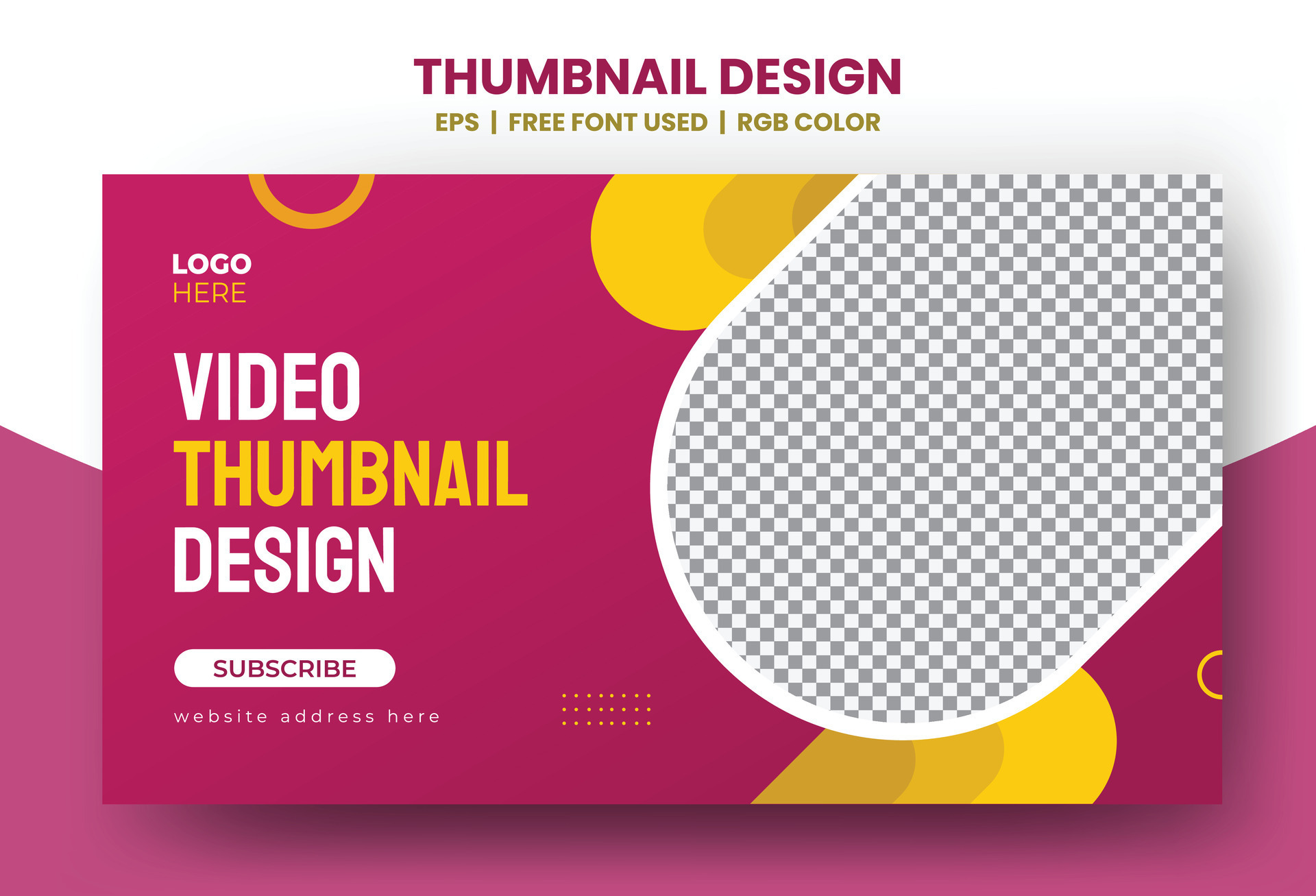 Vector template for modern video thumbnail design 36580011 Vector Art ...
