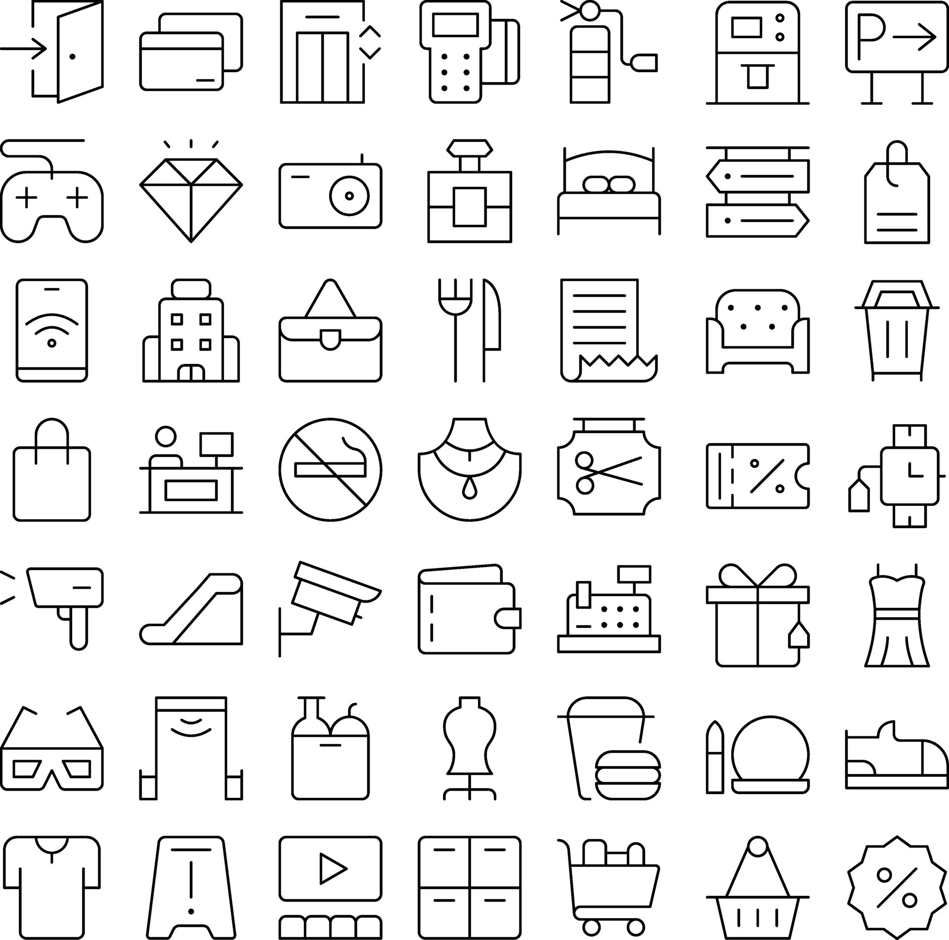 Vector Of Mall Icon Set Perfect For User Interface New Application 36580771 Vector Art At