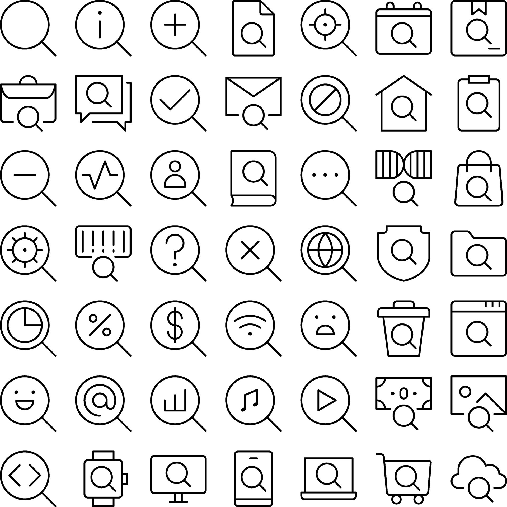 Vector of Search Icon Set. Perfect for user interface, new application ...