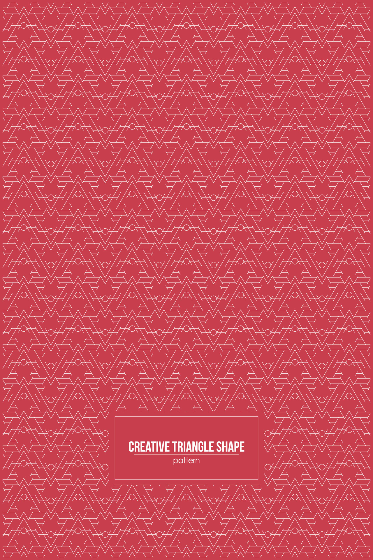 Abstract Triangle Shape With Creative Zigzag Pattern And Red Background