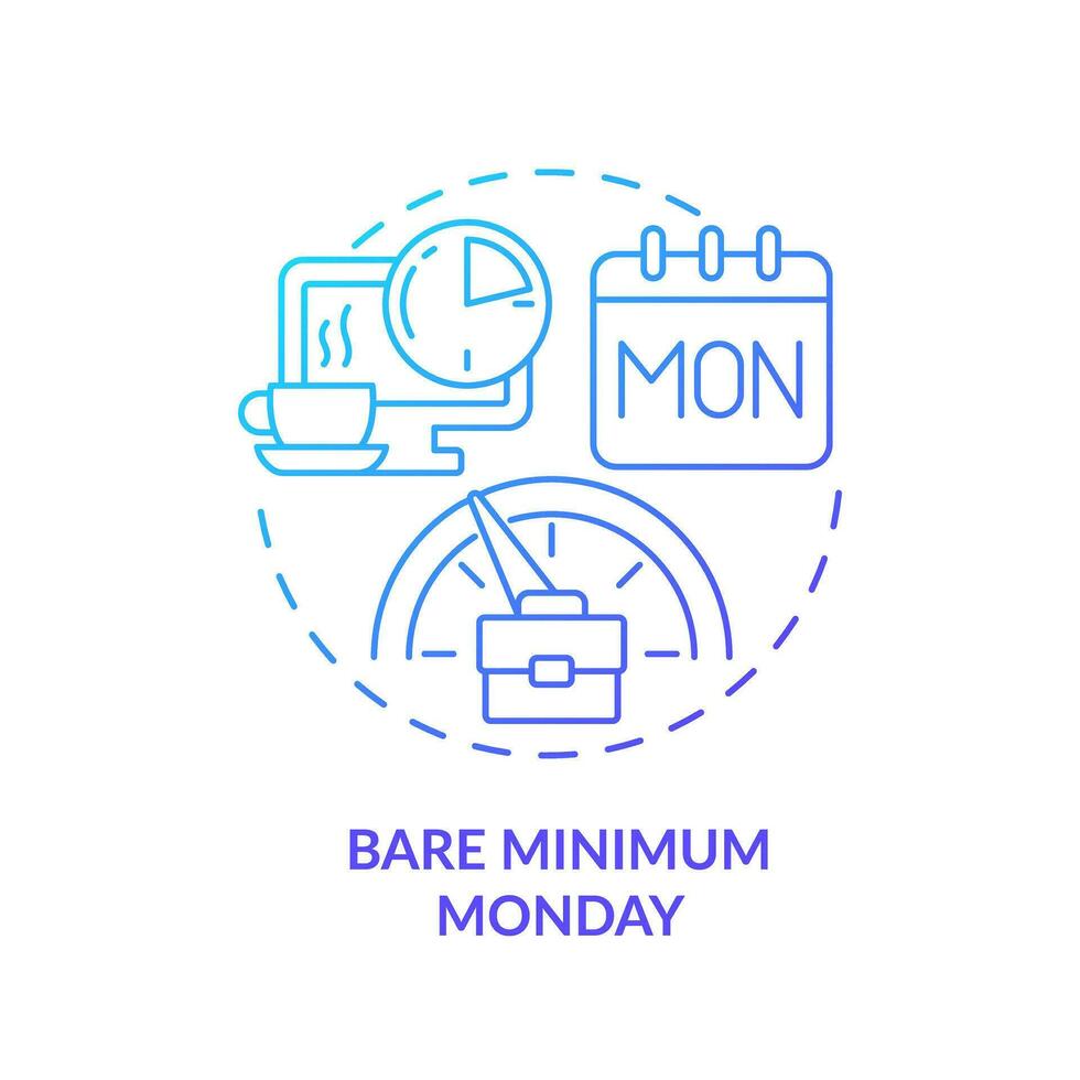 2D gradient bare minimum monday icon, simple isolated vector, thin line illustration ...