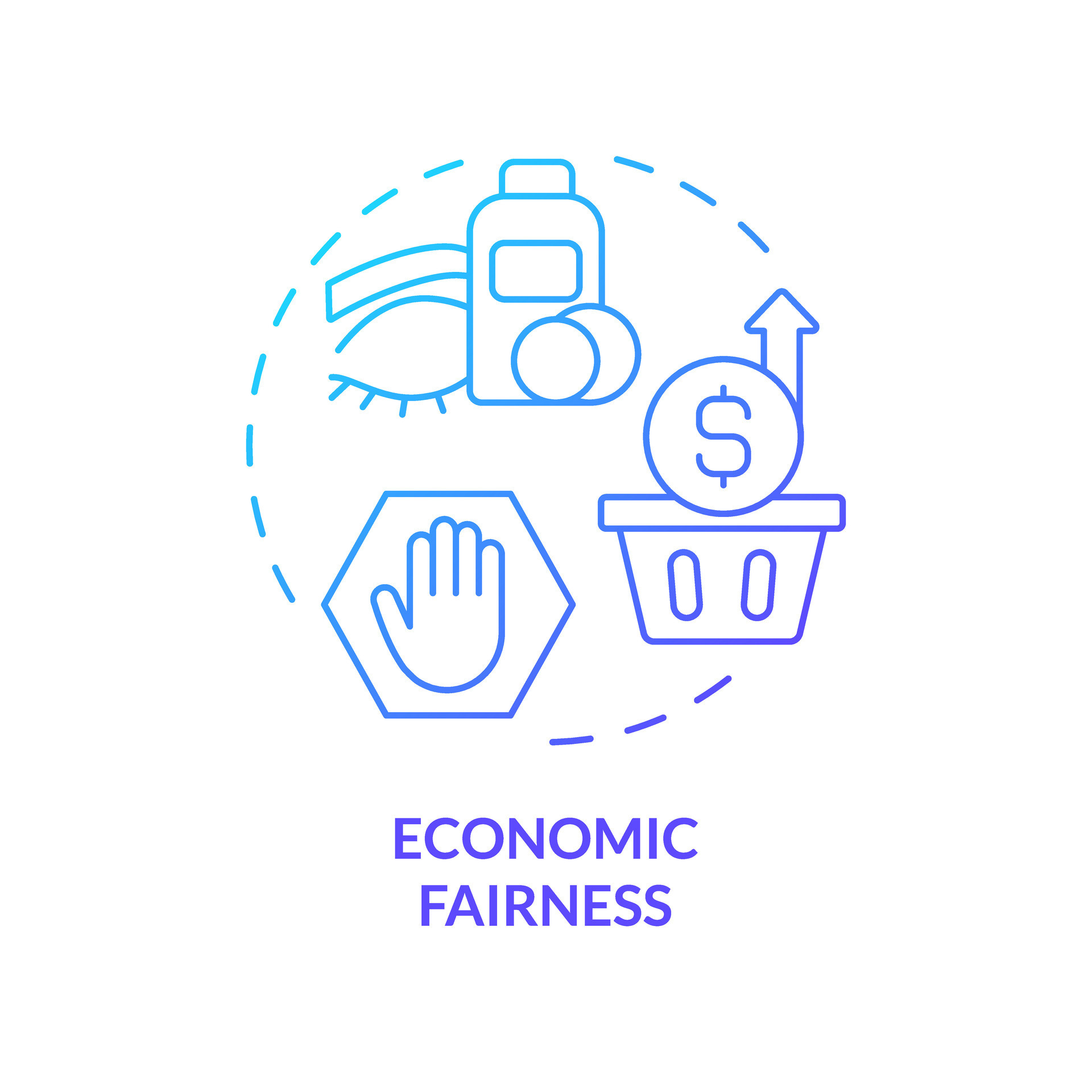 2D gradient economic fairness icon, isolated creative vector, thin line ... 2D gradient economic fairness icon, isolated creative vector, thin line ...