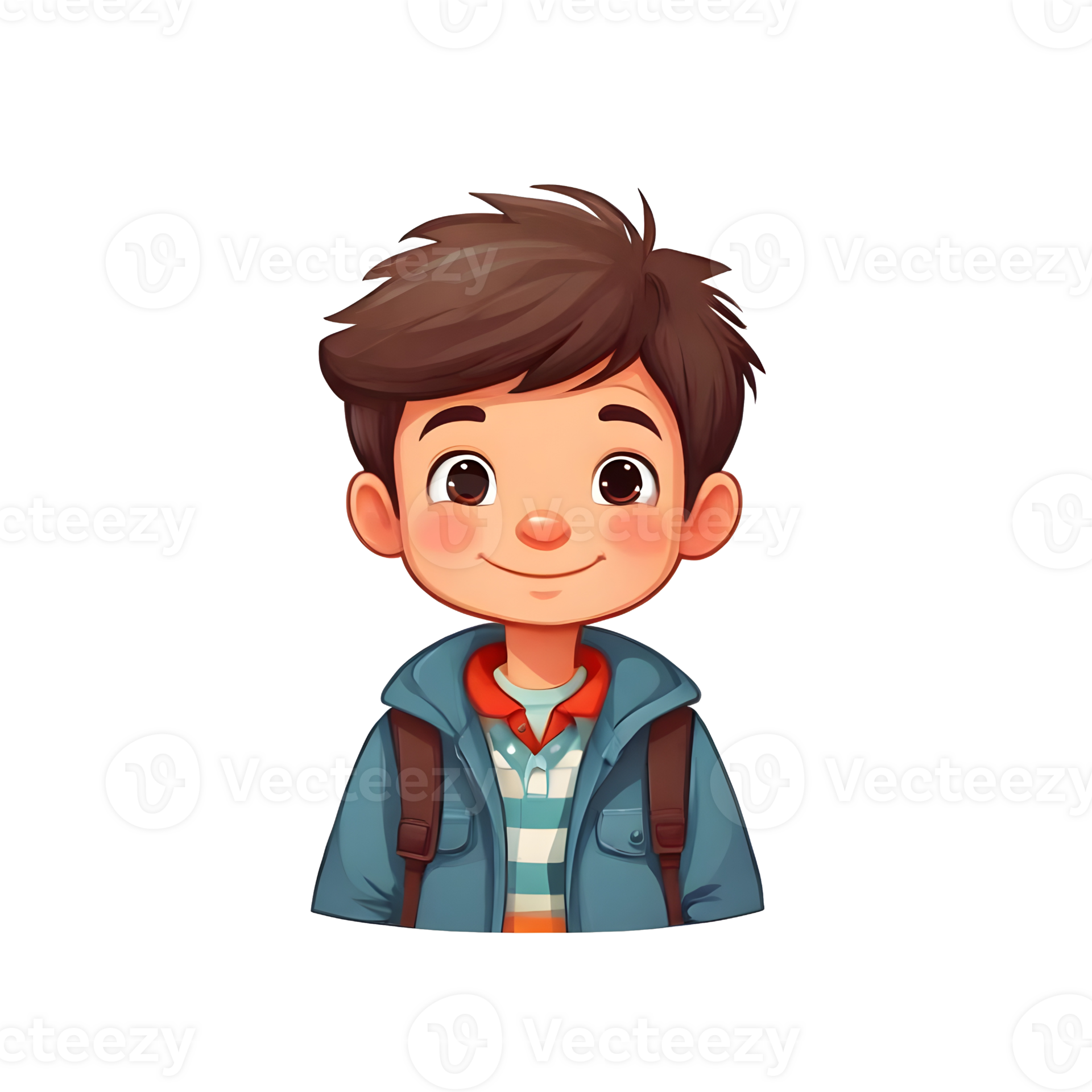 AI generated Cute boy with a smile clip art. 36583710 PNG