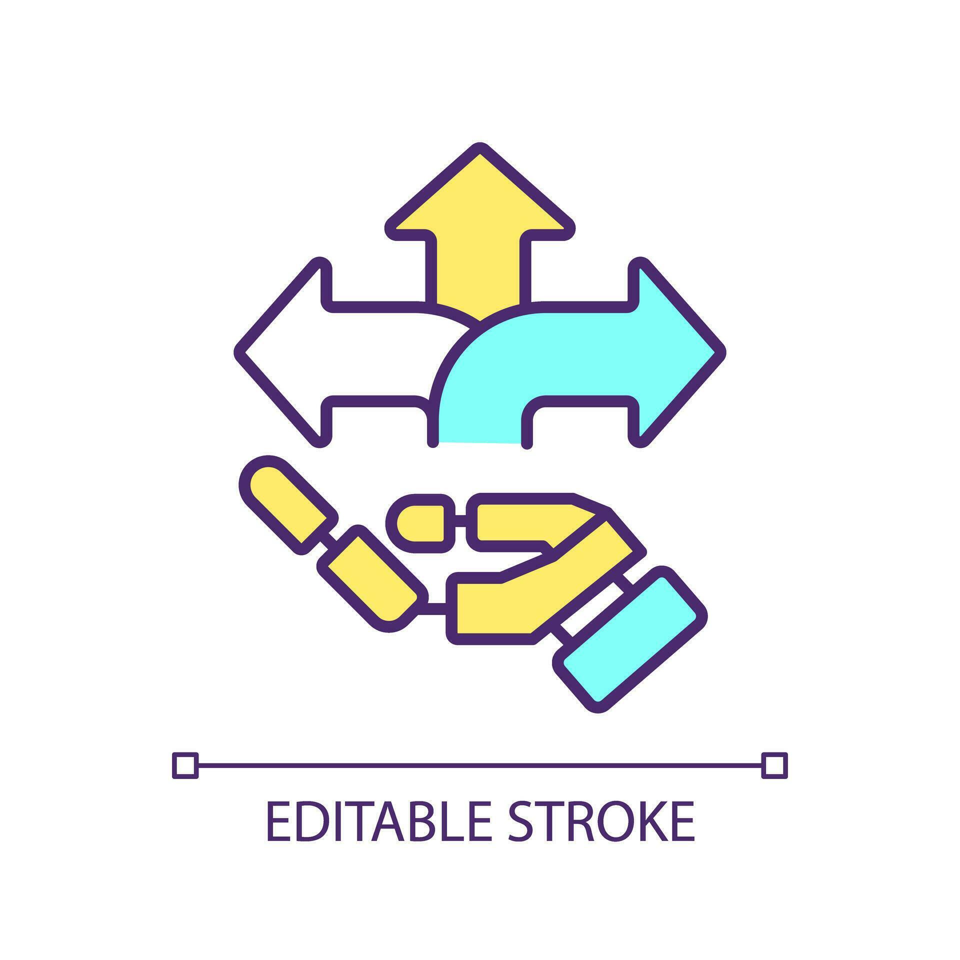 2d Simple Editable Cognitive Systems Icon Representing Cognitive Computing Isolated Vector