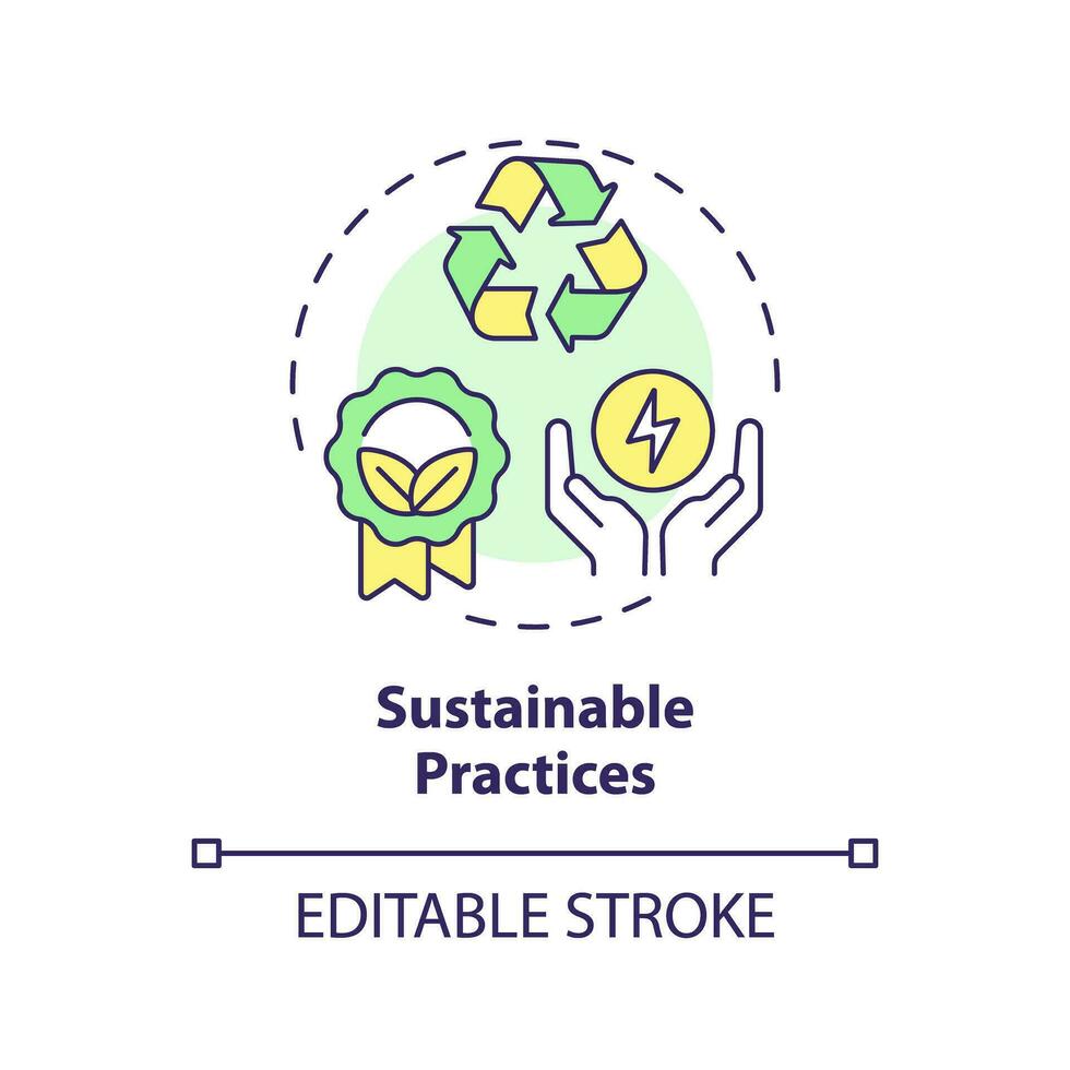 2D editable multicolor sustainable practices icon, simple isolated ... 2D editable multicolor sustainable practices icon, simple isolated ...
