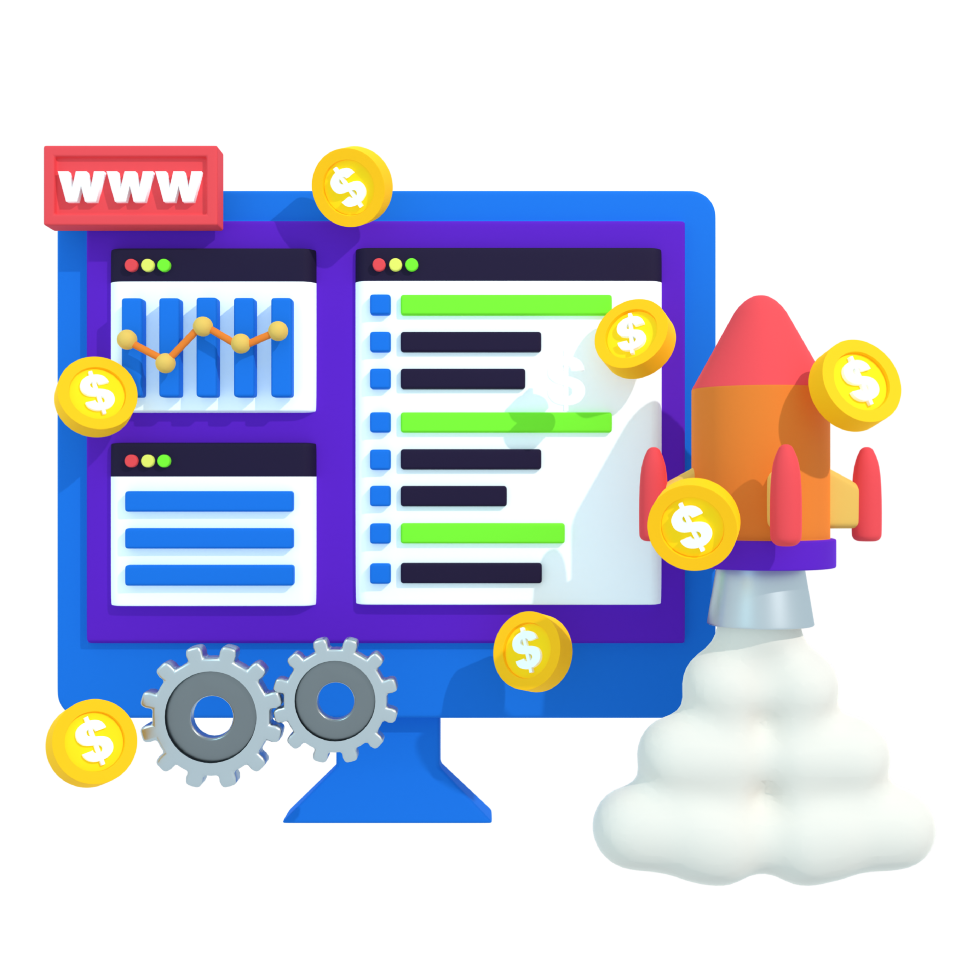 3D Illustration of Software Development 36584124 PNG