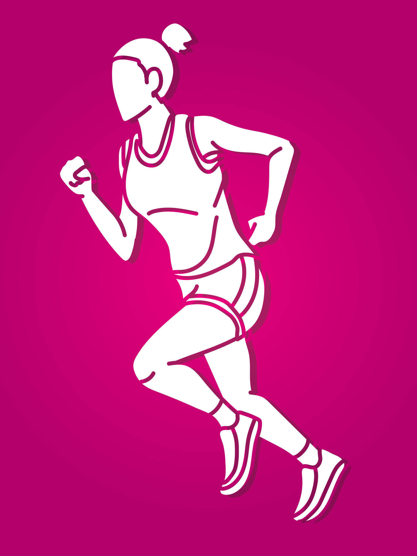 A Woman Running Action Marathon Runner 36586537 Vector Art at Vecteezy
