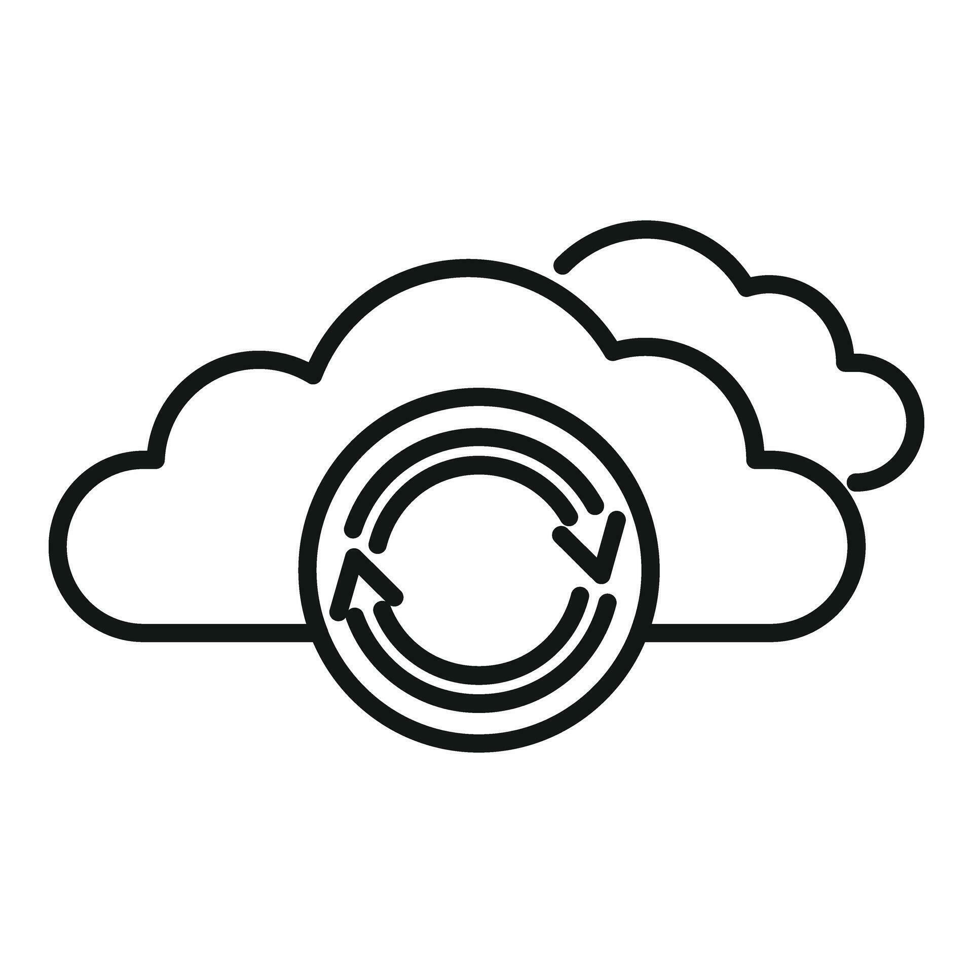 Restore data cloud icon outline vector. Work idea internet 36587583 ...