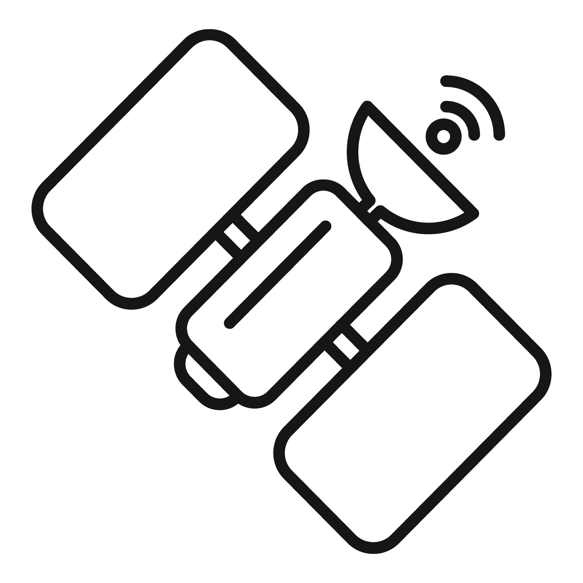 Satellite Data Internet Icon Outline Vector Online Fast Connection