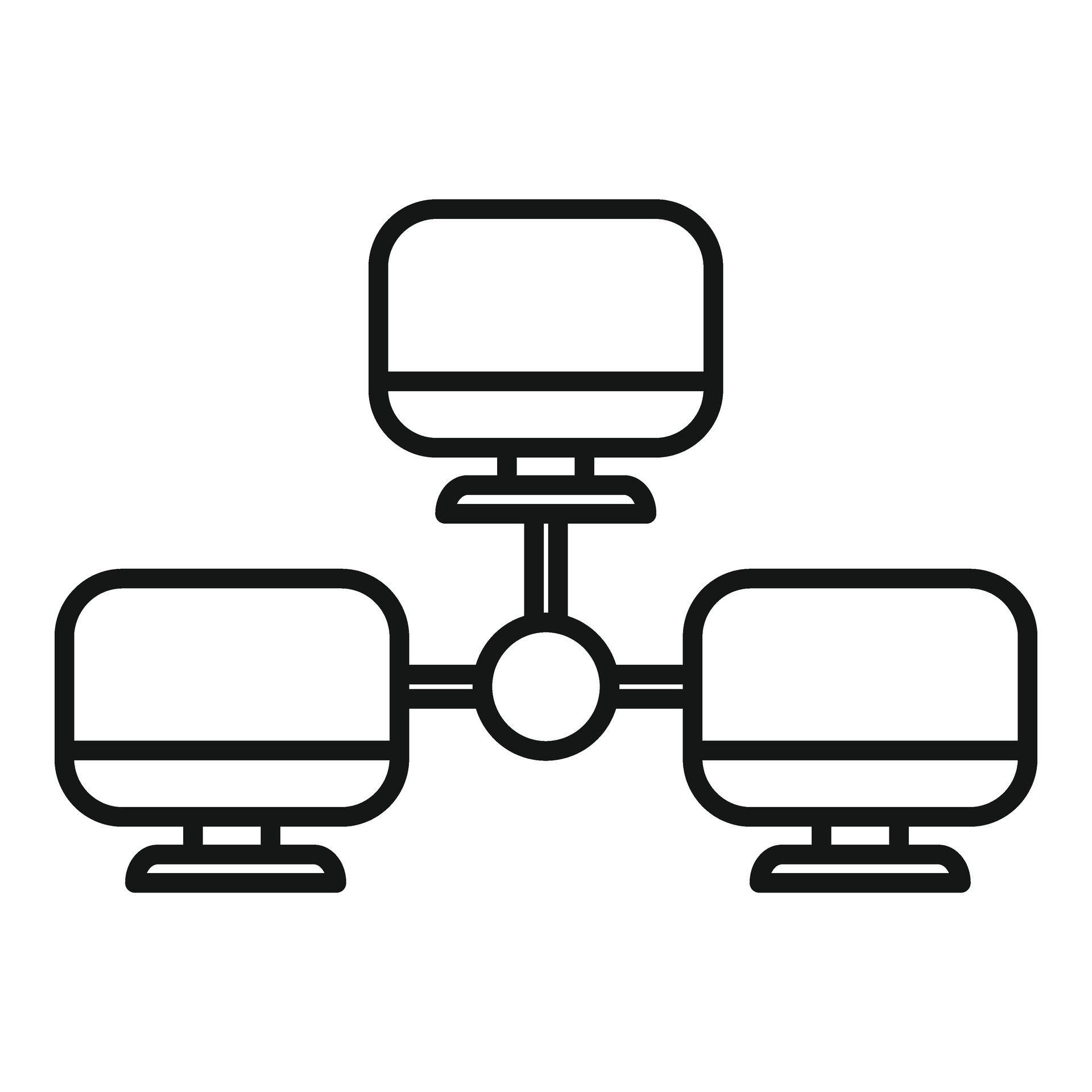 Computer network data icon outline vector. Router dark processor ...