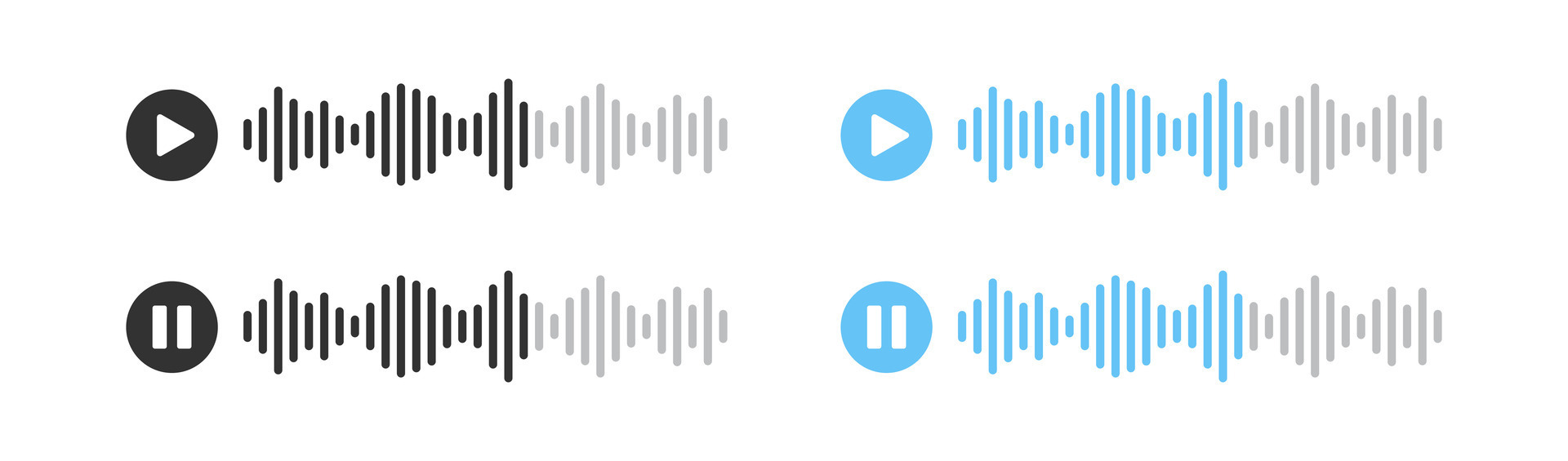 Voice message icon. Audio wave signs. Sound chat symbol. Record speech ...