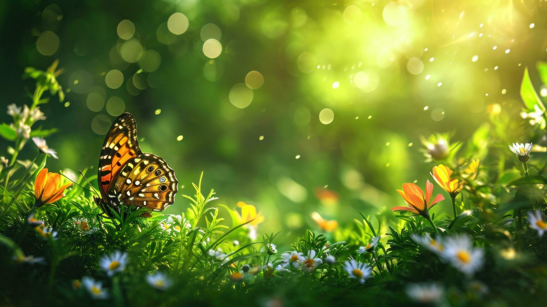 AI generated magic spring background with copy space 36599088 Stock ...
