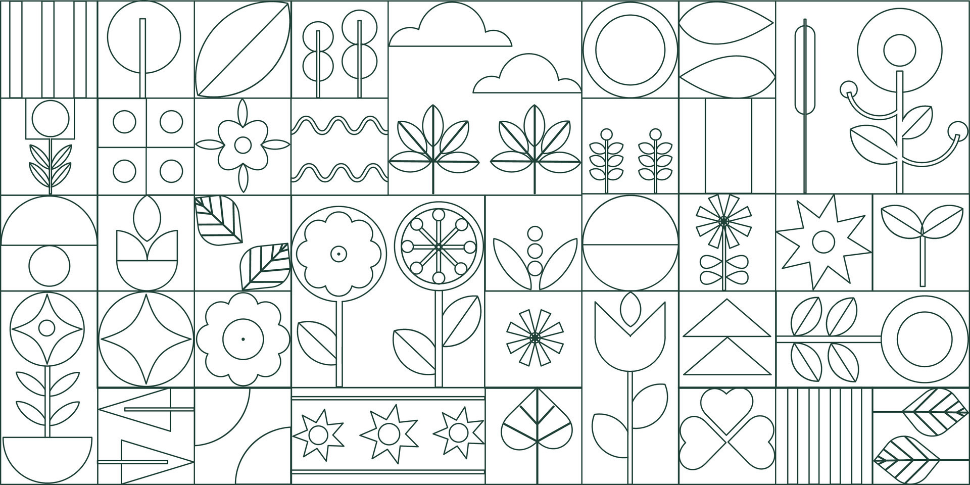 Geometric modern outline background. Abstract nature style. Bauhaus ...