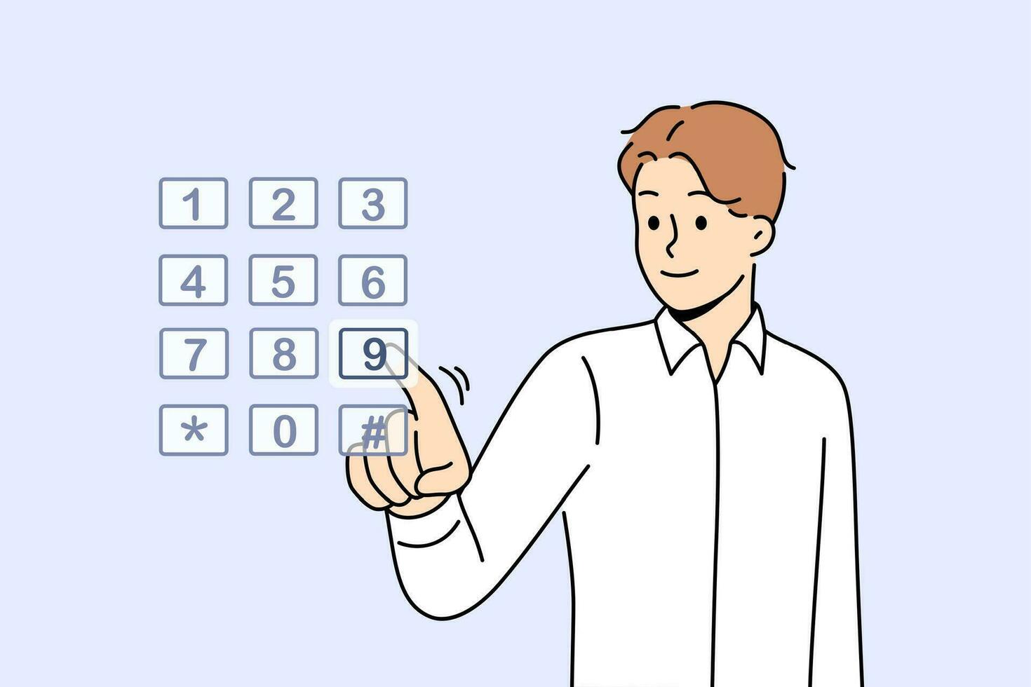 Business Man Enters Password Gain Access To Confidential Data By