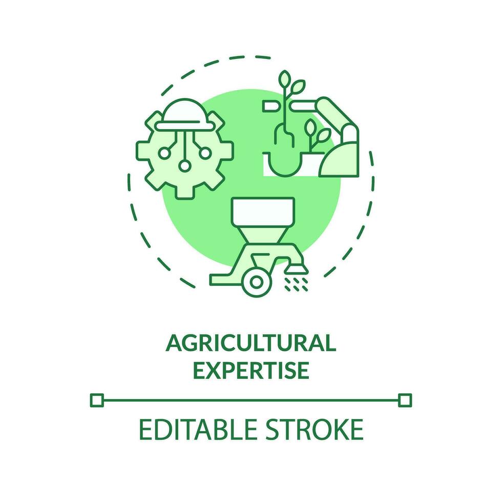 2d Editable Green Agricultural Expertise Icon Monochromatic Isolated