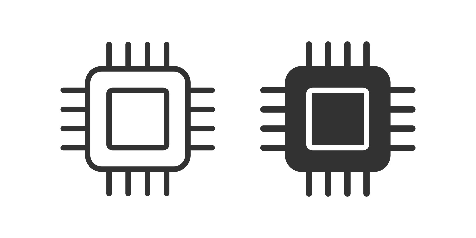 Computer Chip Icon Processor Signs Cpu Symbol Microchip Symbols