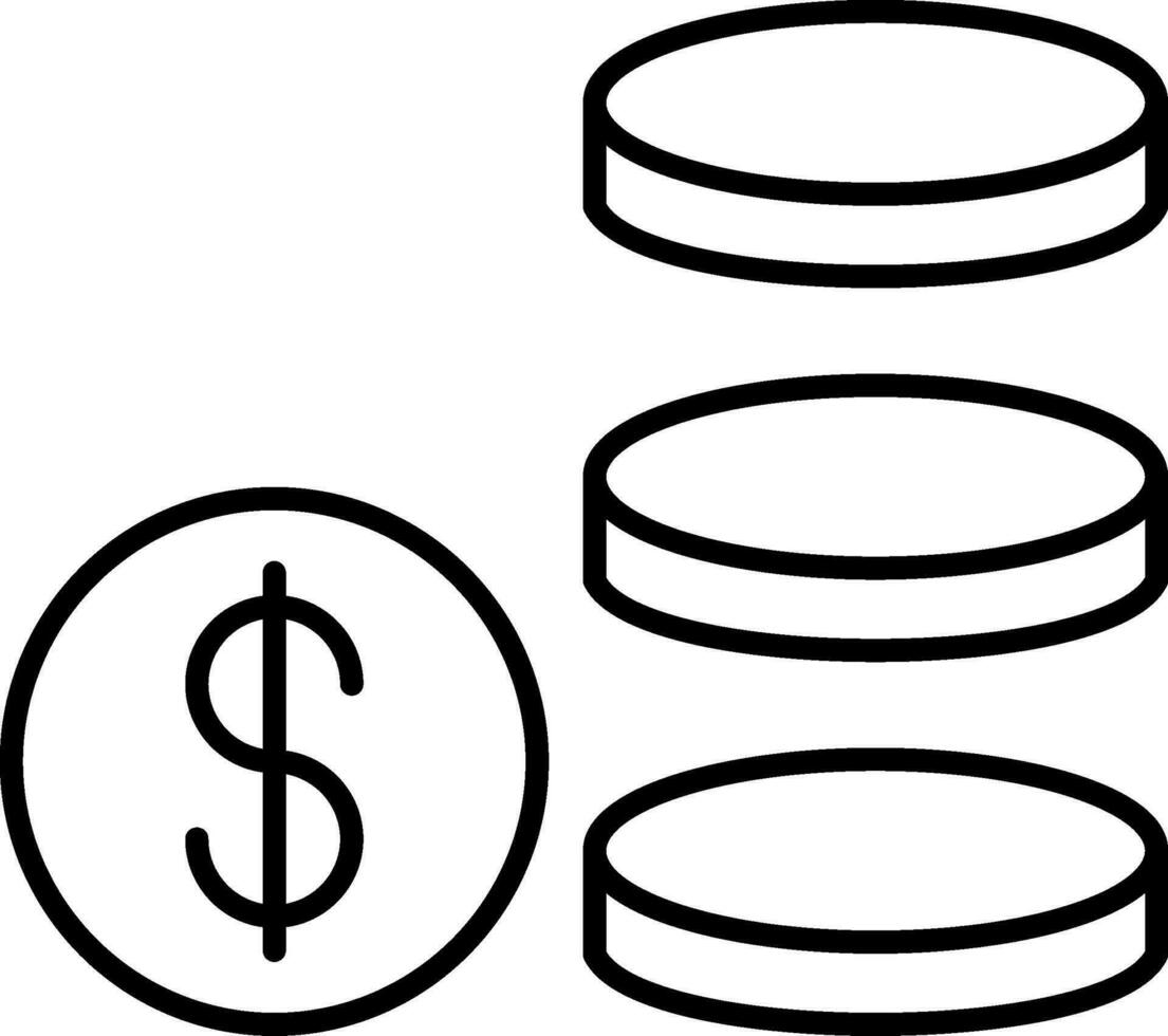 Coin Stack Line Icon 36607948 Vector Art at Vecteezy
