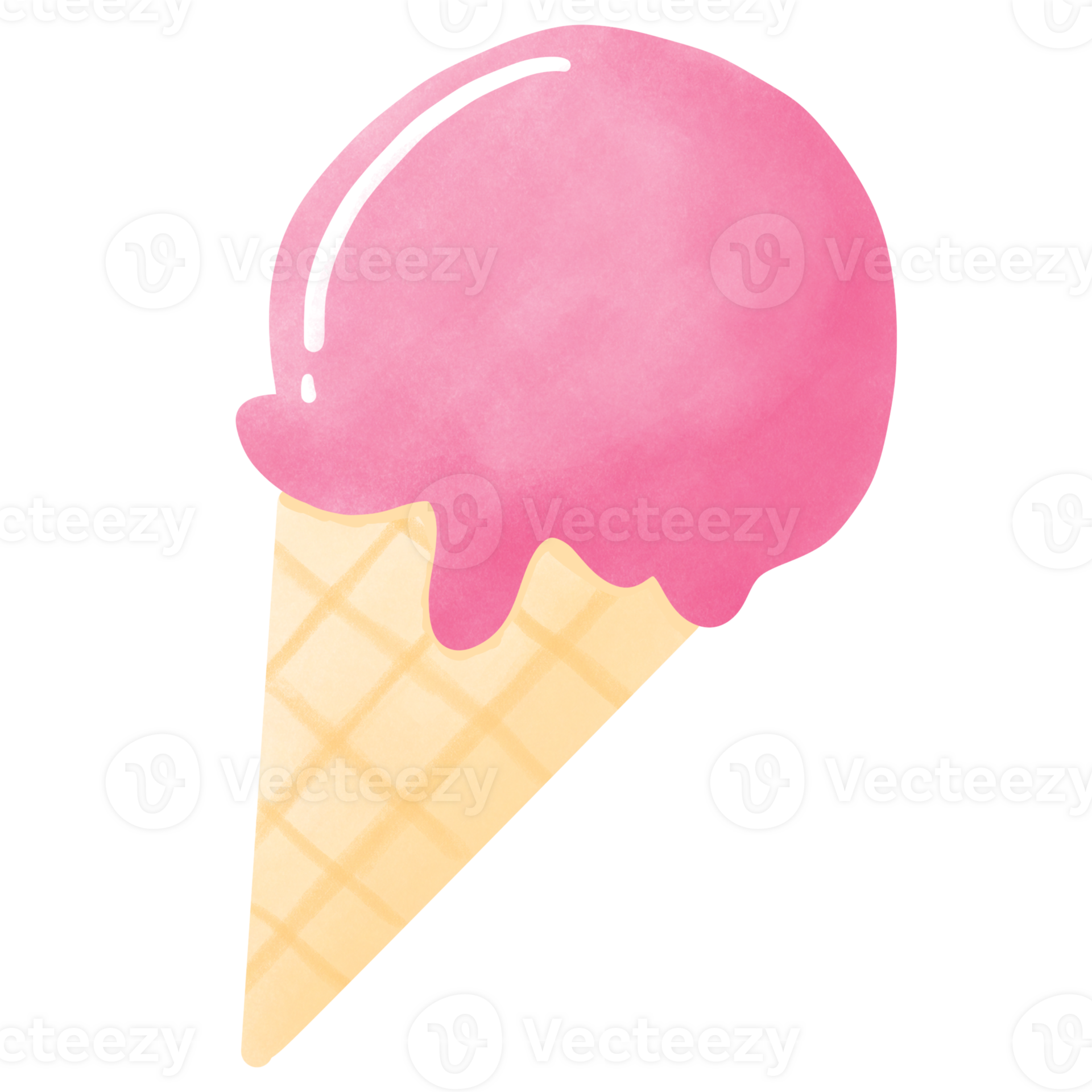 Ice Cream Pink Orange 36619272 Png