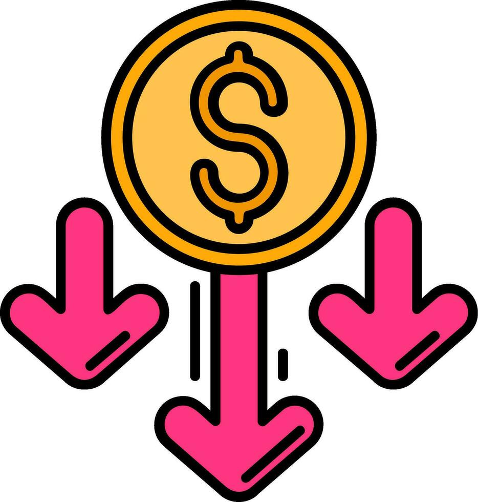 Decrease Line Filled Icon 36622601 Vector Art at Vecteezy