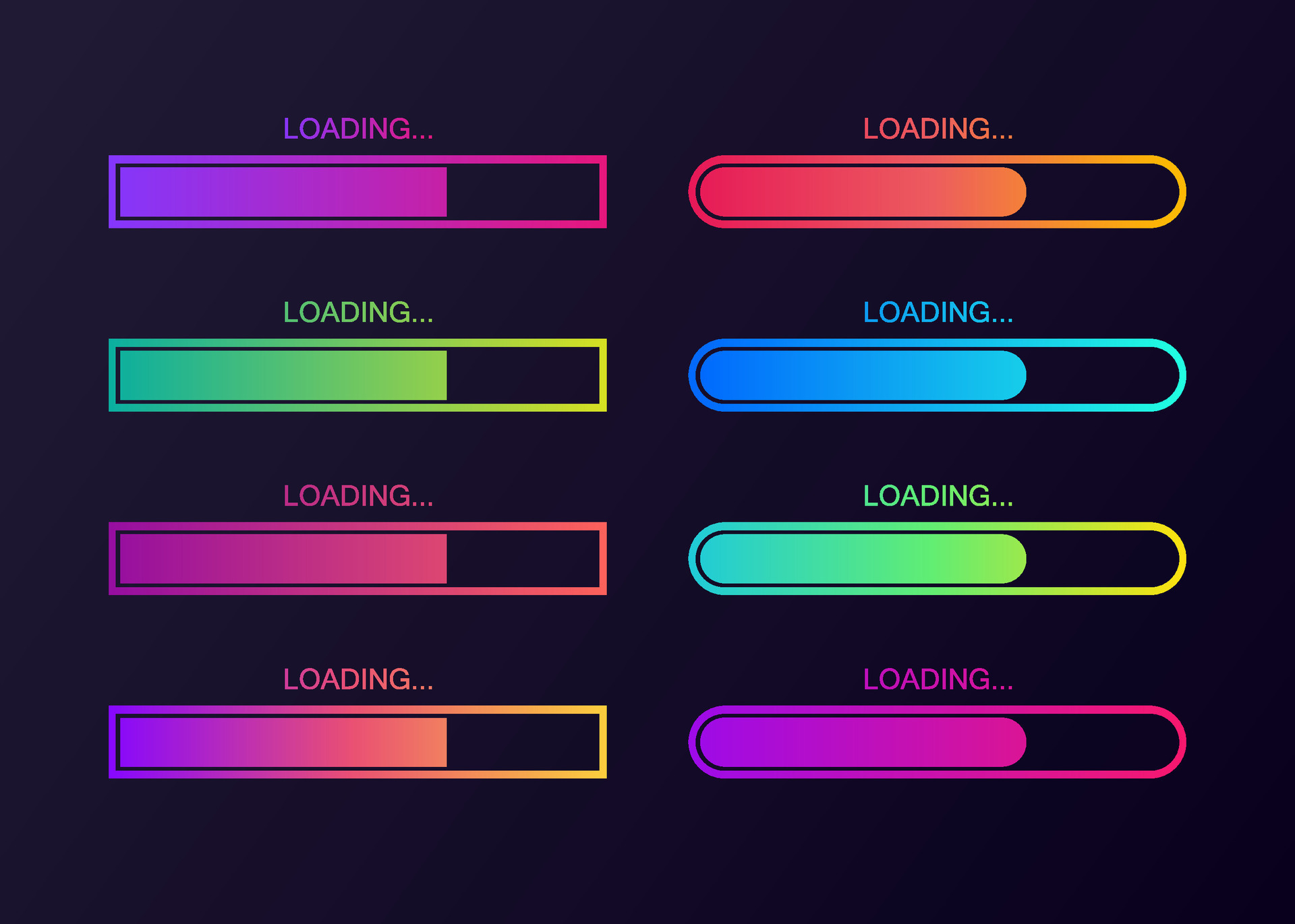 Vector progress loading bar set. Process indicator. 36623397 Vector Art ...