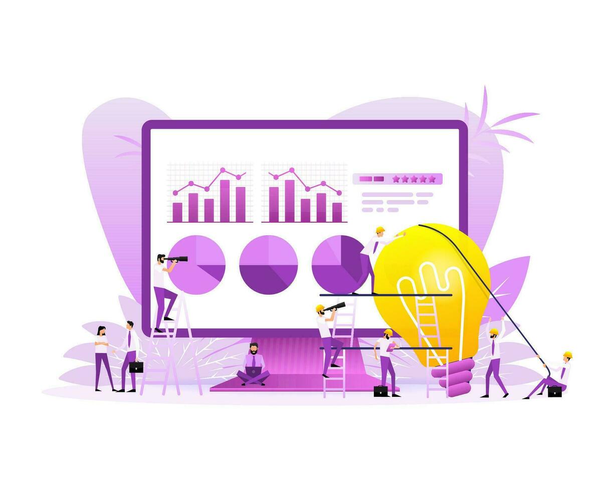 Data analysis concept people. 3d vector icon. Financial audit. Chart ... Data analysis concept people. 3d vector icon. Financial audit. Chart ...