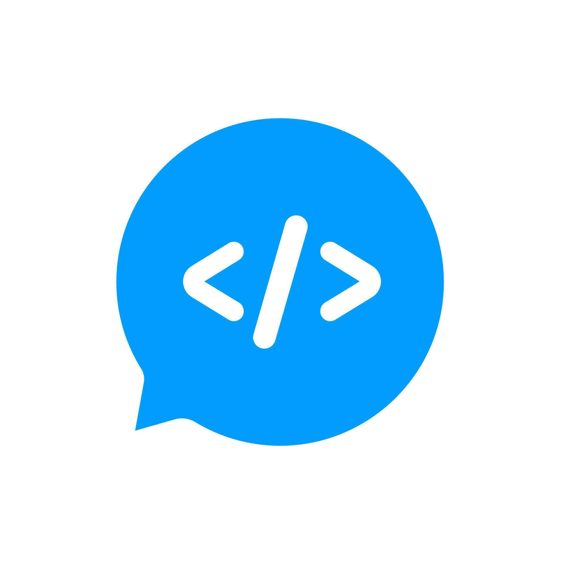 Code Icon in trendy flat style isolated on white background. Code ...