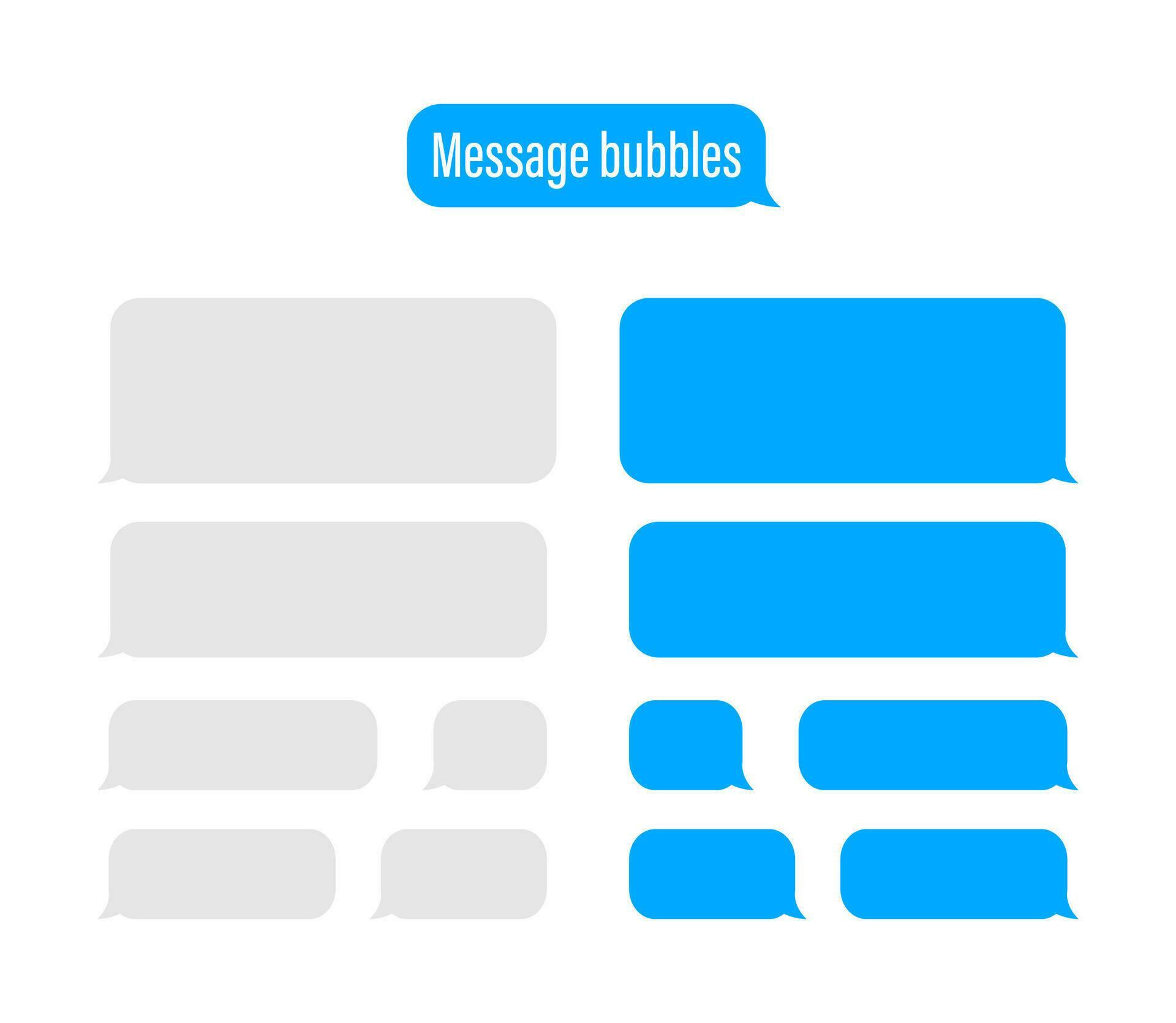 Flat Messages Bubbles. Chat interface. Message bubbles 36623454 Vector ...