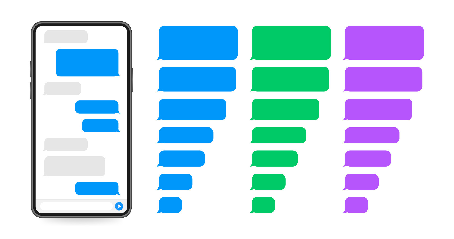 Flat Messages Bubbles. Chat interface. Message bubbles. 36623457 Vector ...