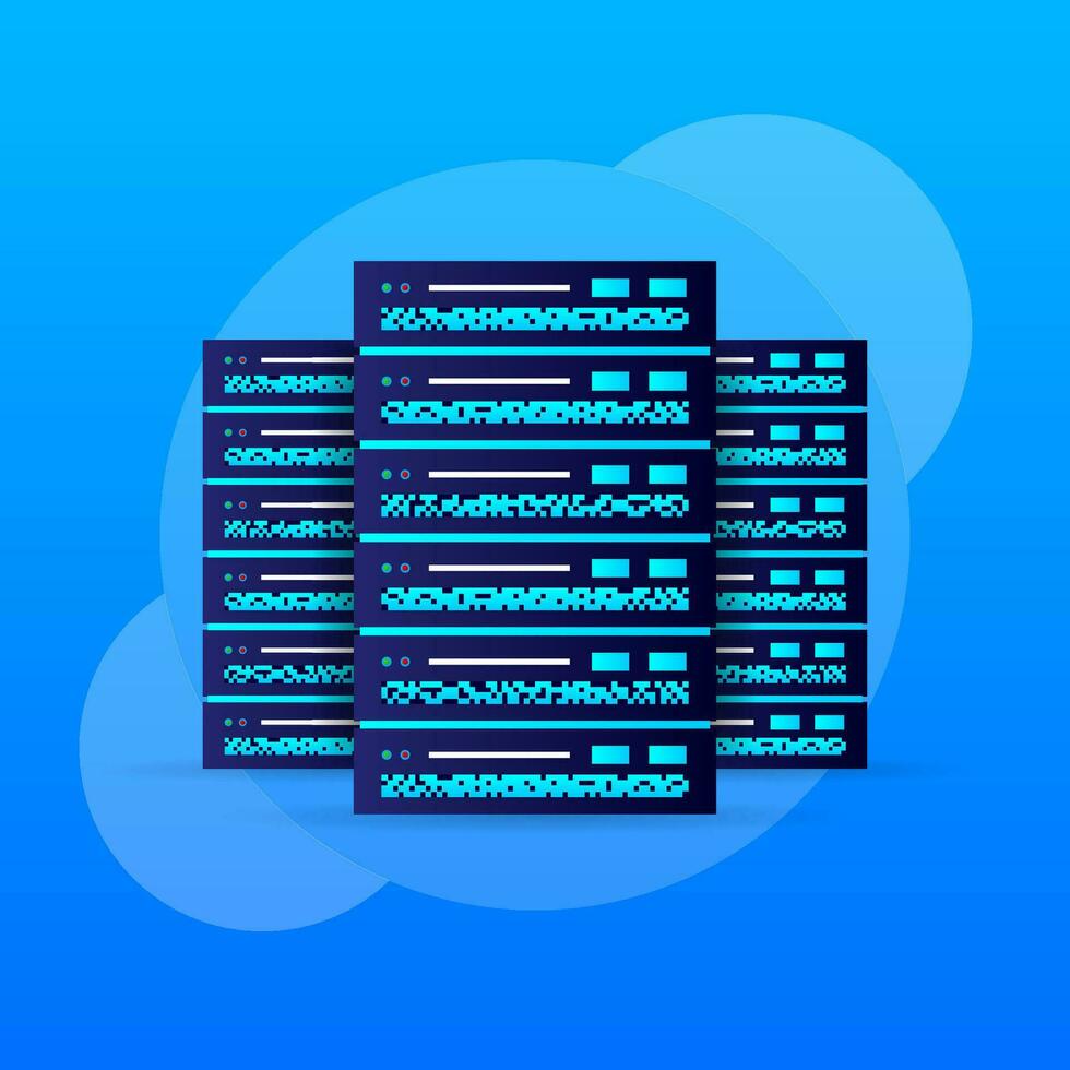 Data Base Cloud Network Servers Computer Hardware Technology Decorative Elements Vector