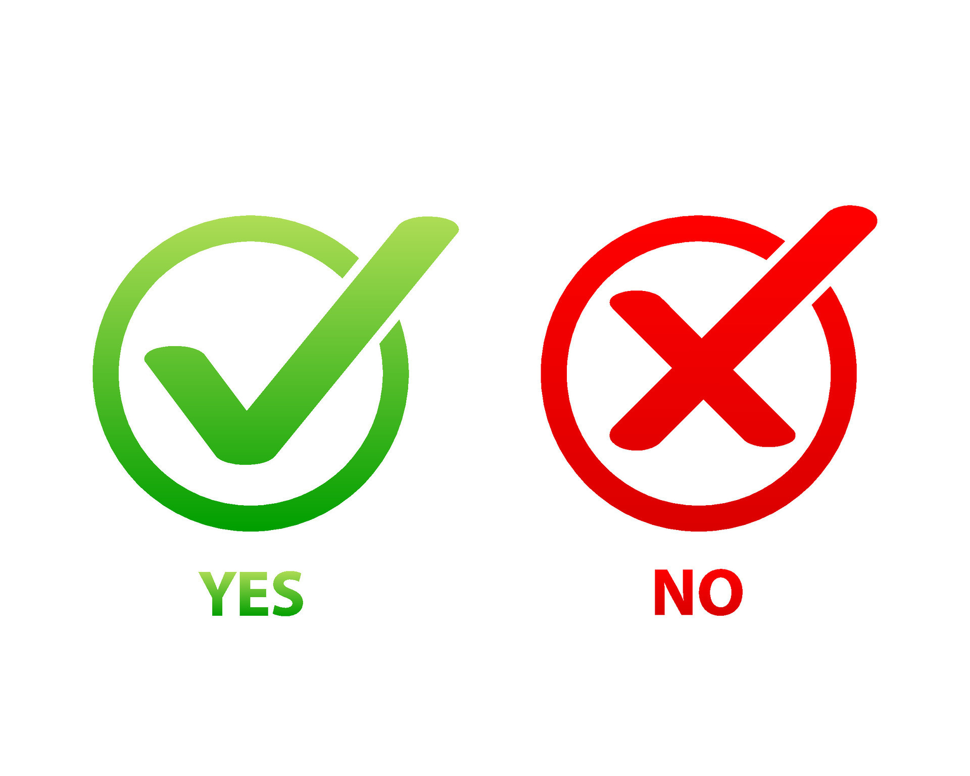 Yes and No check marks icon on white background. 36668432 Vector Art at Vecteezy