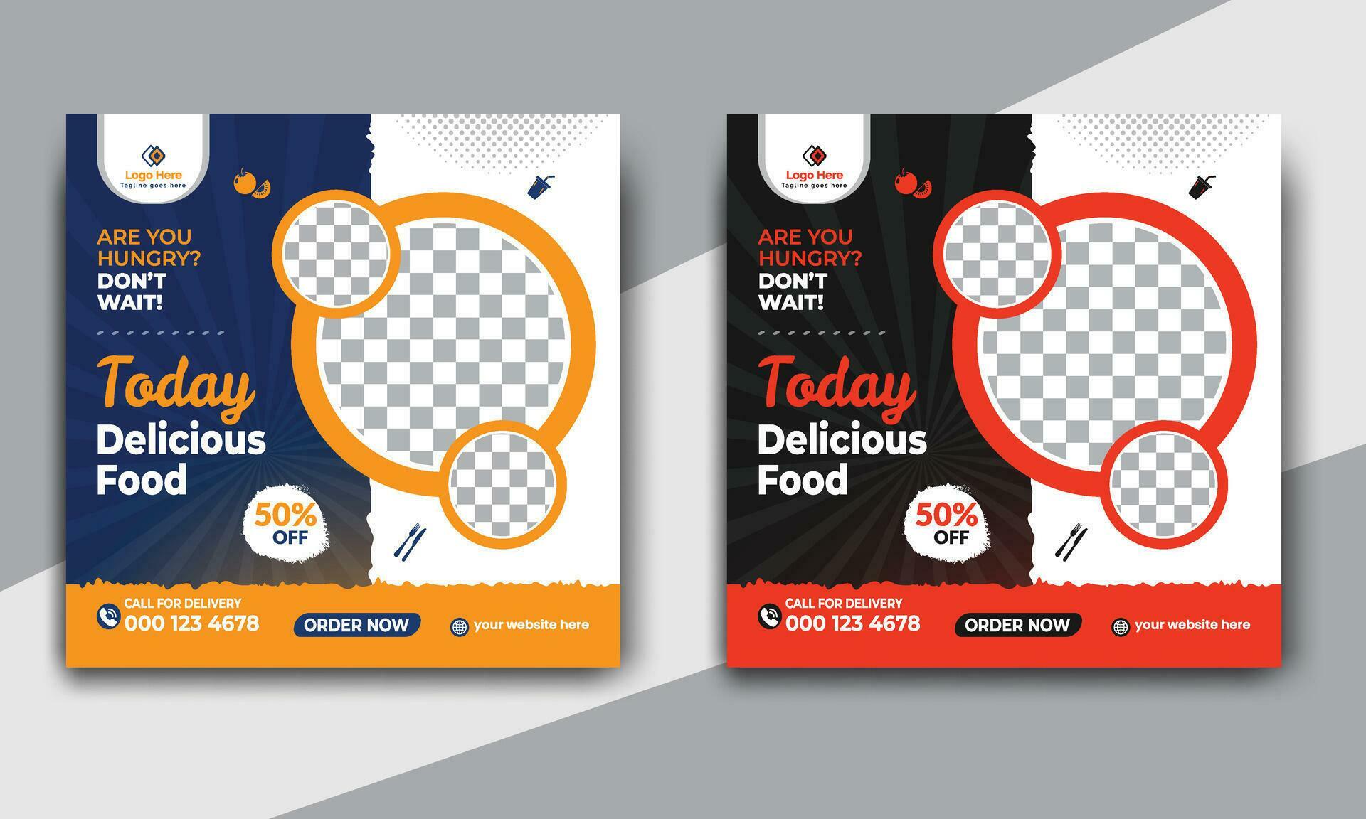 Fast Food Restaurant Business Marketing Social Media Post Or Web Banner Template Design With
