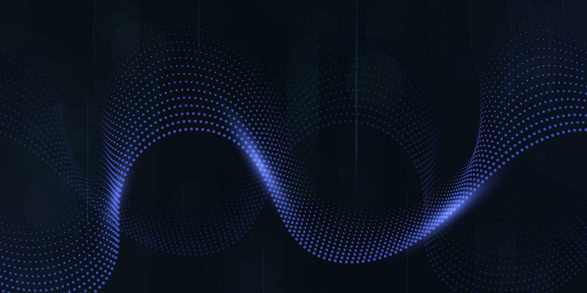 Digital Technology Futuristic Internet Network Connection Dark Black Background Blue Abstract