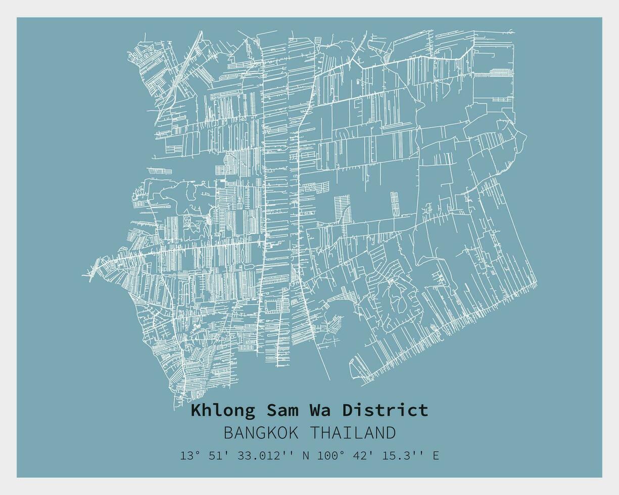 Street map of Khlong Sam Wa District Bangkok,THAILAND 36671457 Vector Art at Vecteezy